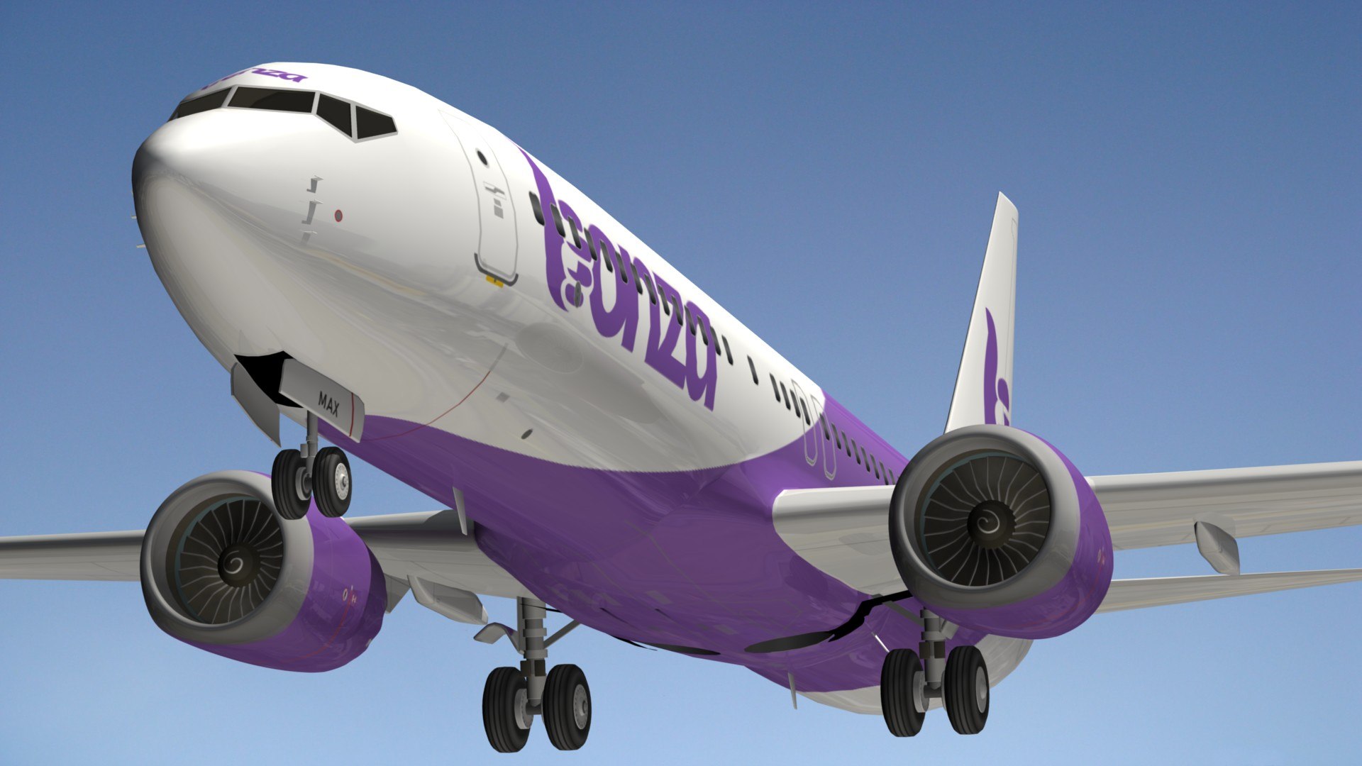 Boeing 737 Max Bonza Airline 3D Model - TurboSquid 1819318