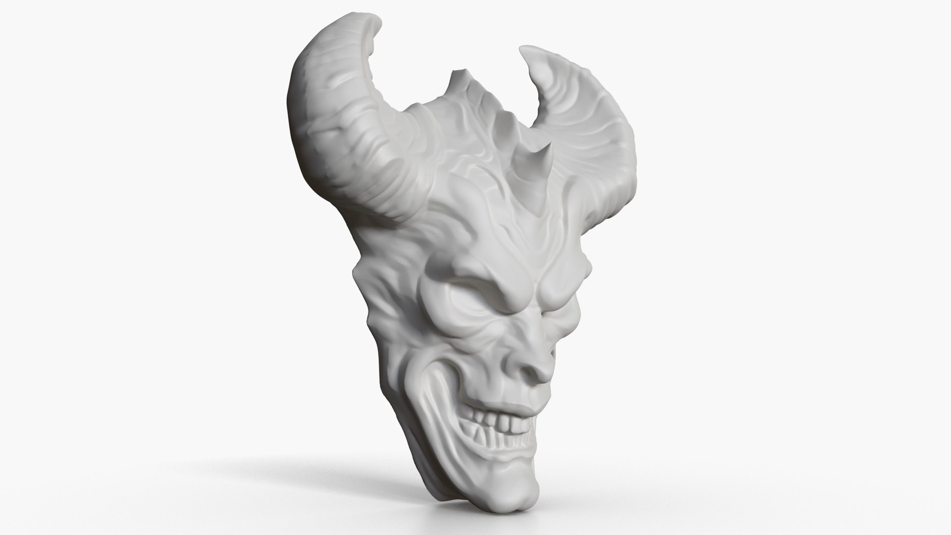 3D Demon Head Relief 1 Model - TurboSquid 2284581