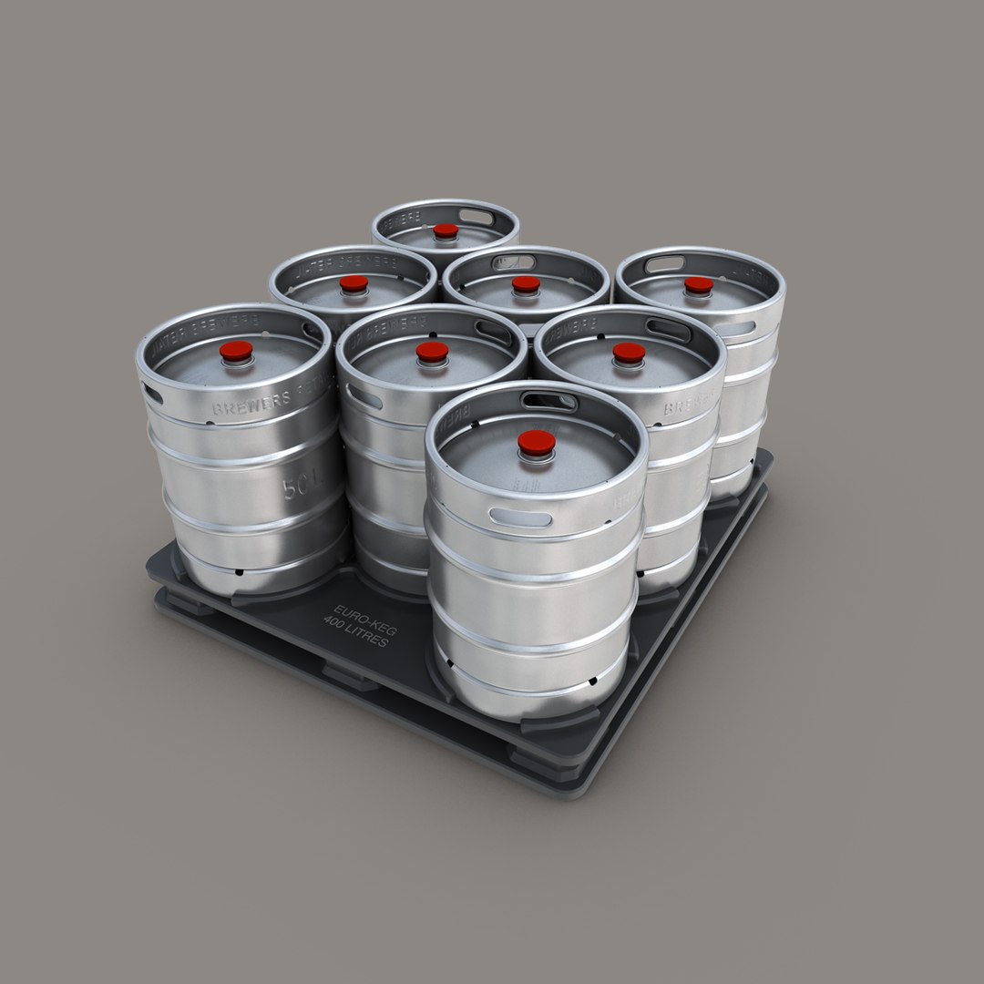 euro-keg keg pallet 3d 3ds
