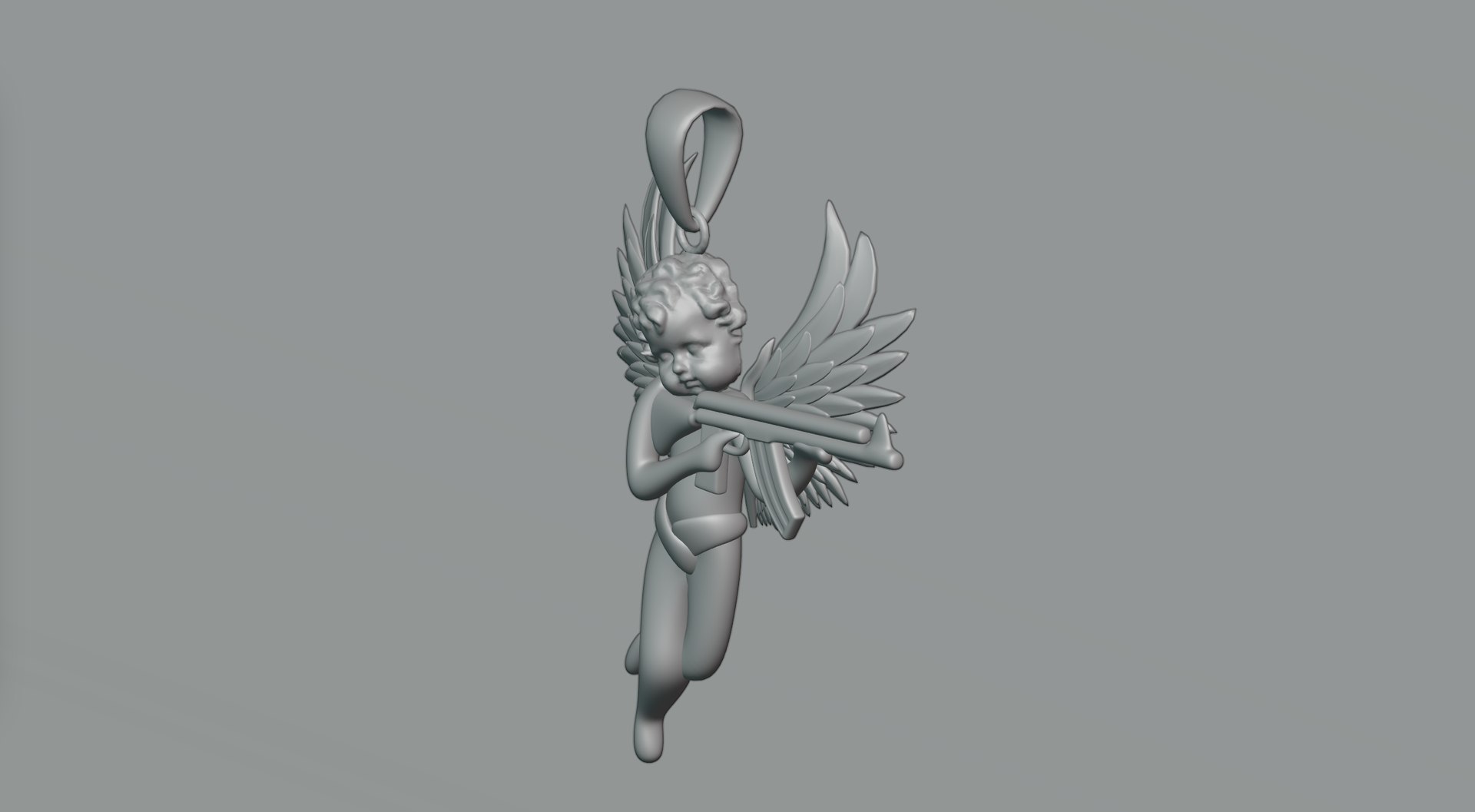 3D Model Pendant Angel With A Gun - TurboSquid 1807199