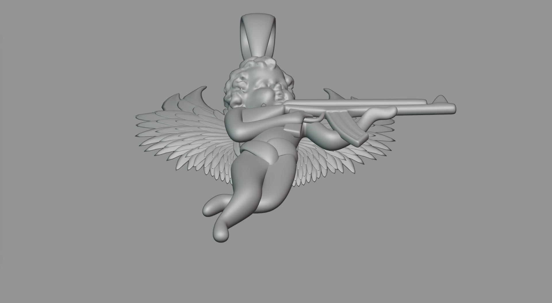 3D Model Pendant Angel With A Gun - TurboSquid 1807199