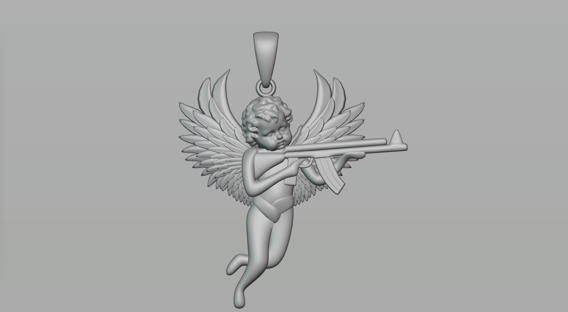 3D Model Pendant Angel With A Gun - TurboSquid 1807199