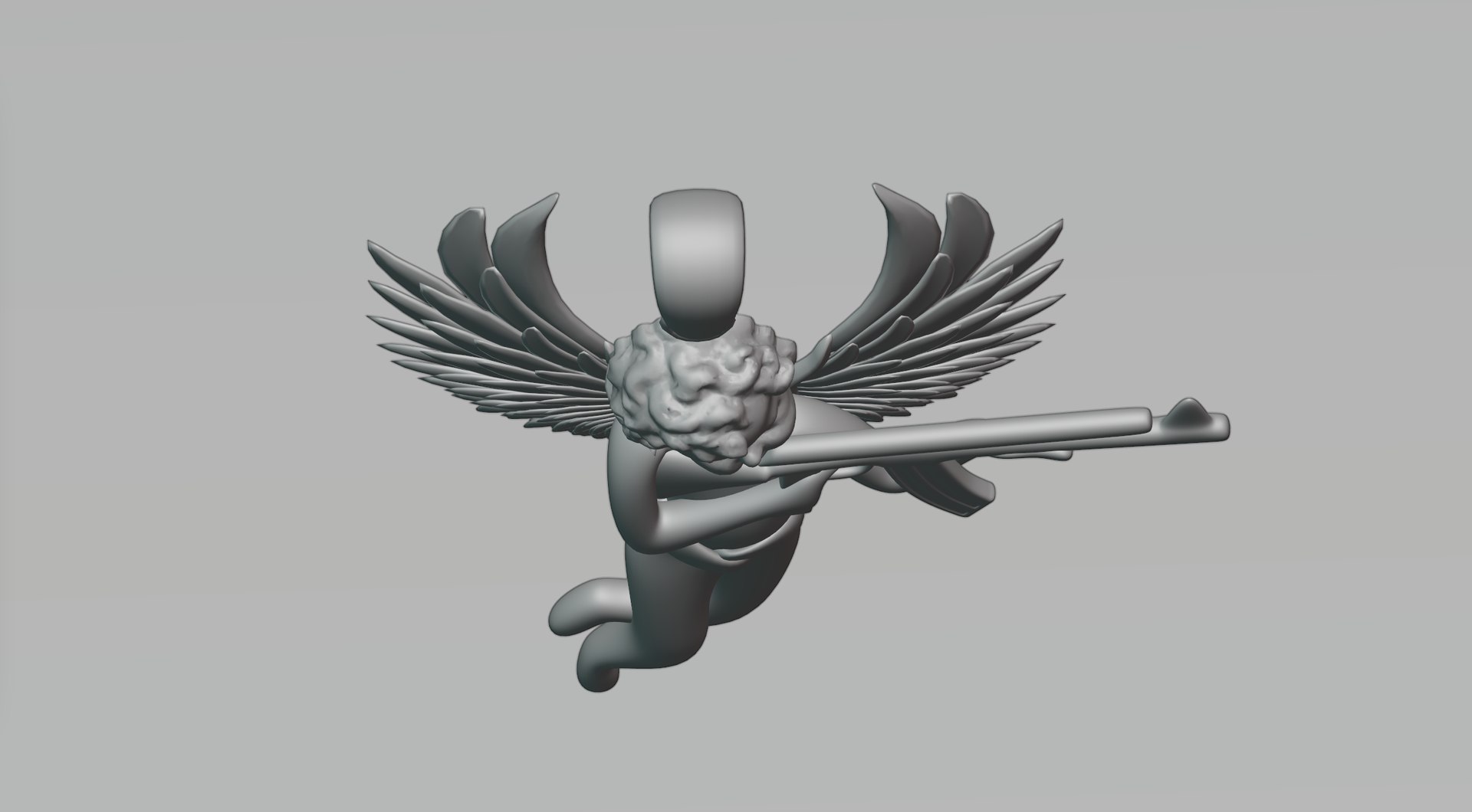3D Model Pendant Angel With A Gun - TurboSquid 1807199
