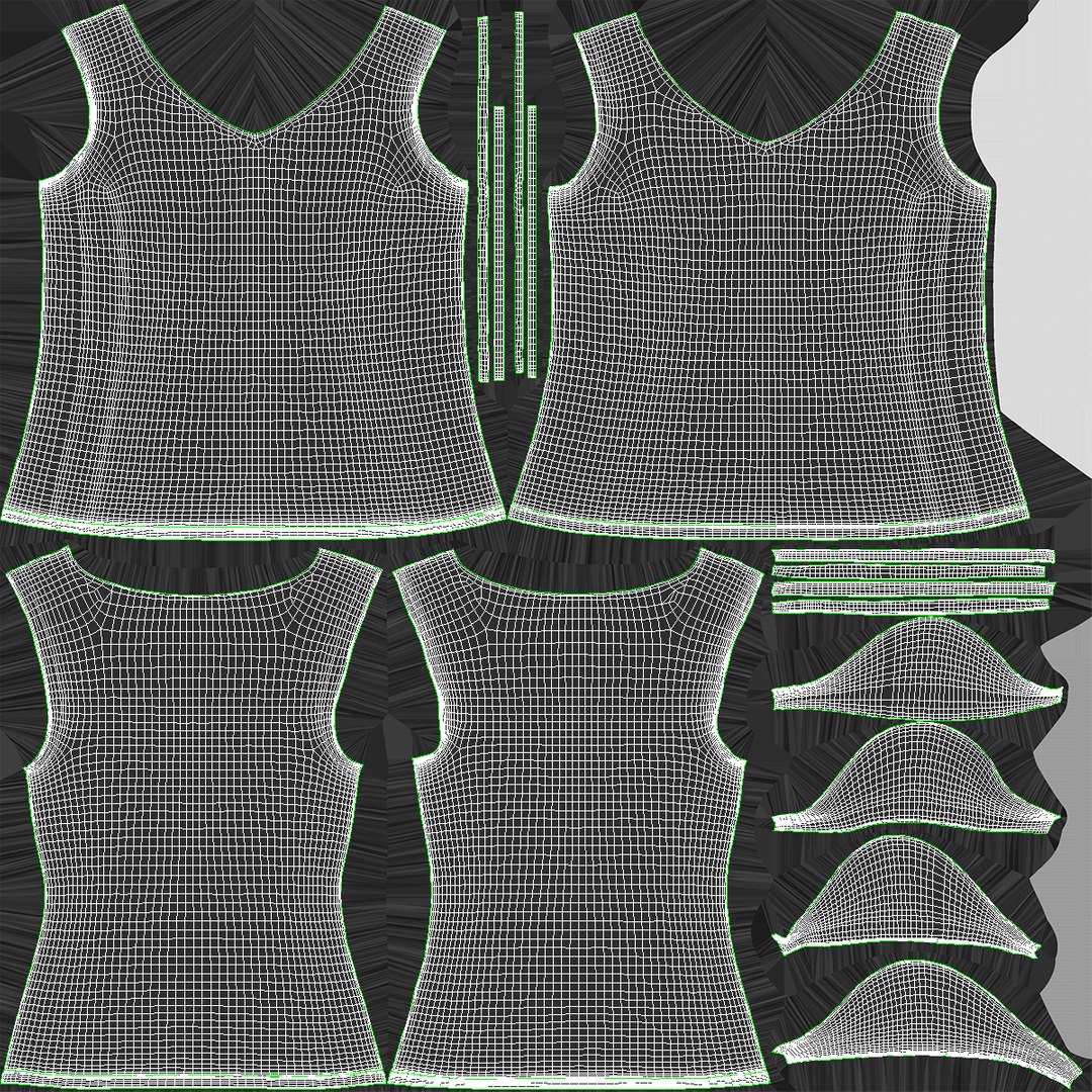 Female V Neck Worn 30 colors Pack 3D model - TurboSquid 1795865