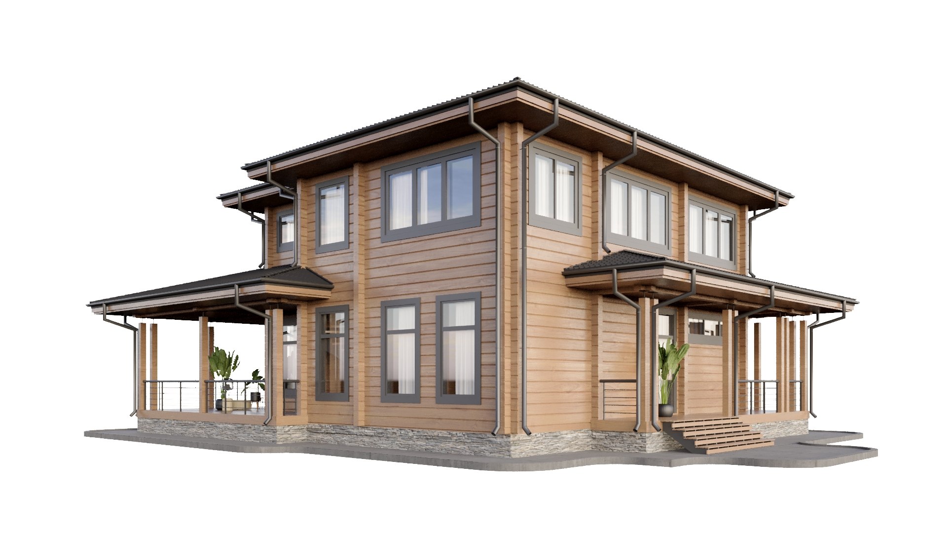Wooden Cottage House 4 Model - TurboSquid 2055545