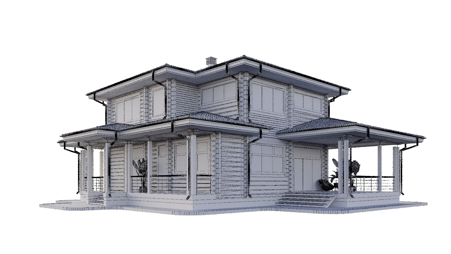 Wooden Cottage House 4 Model - TurboSquid 2055545