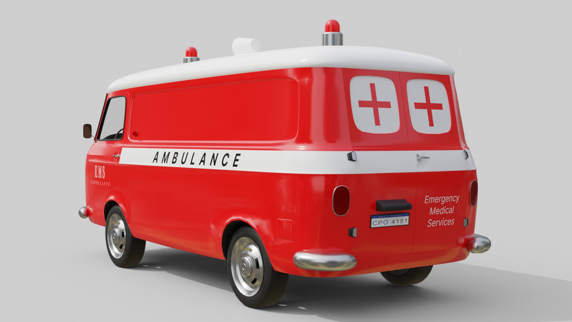 Vintage Ambulance Van 3D Model - TurboSquid 2275560