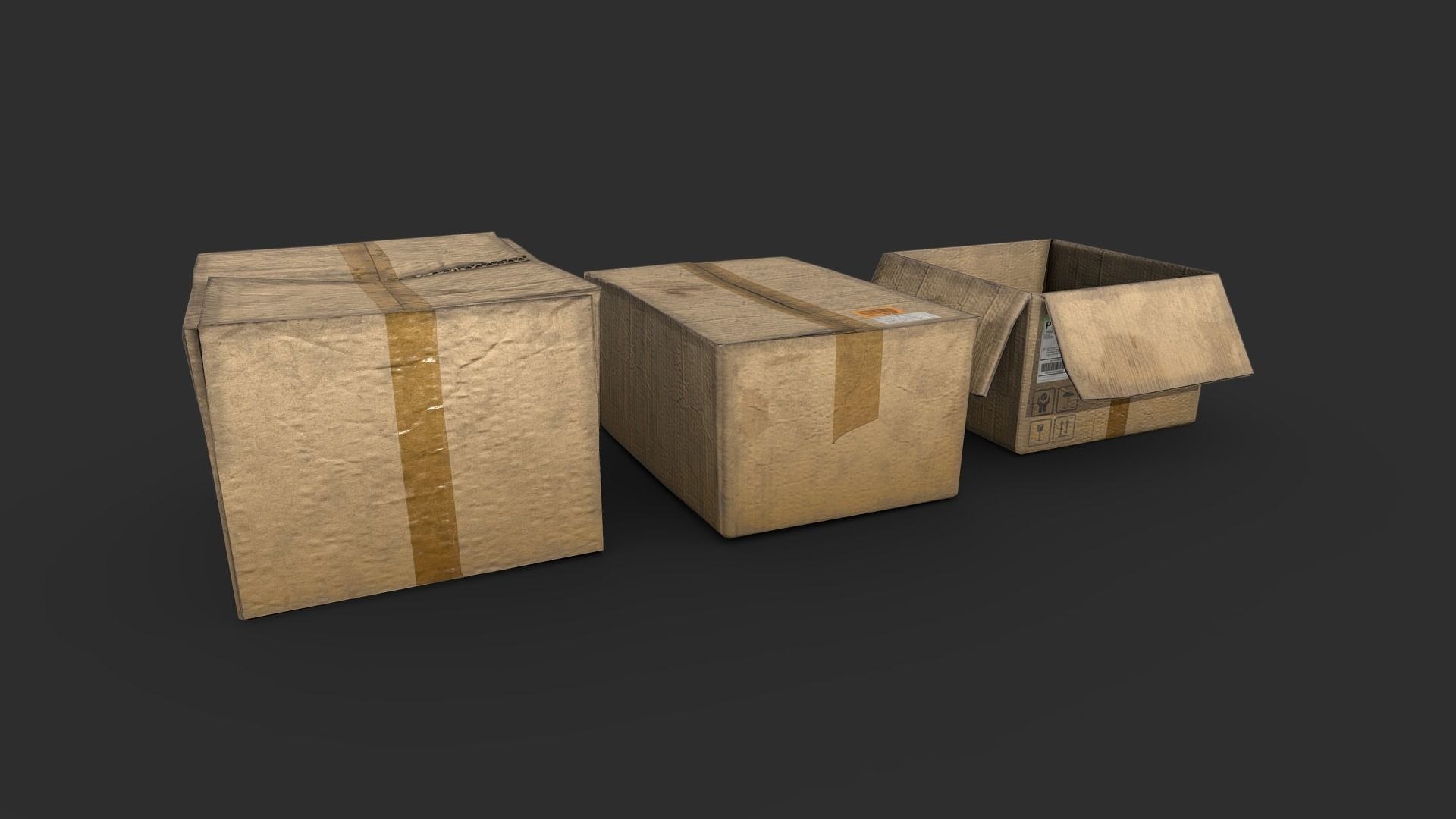 Cardboard Boxes 3D Model - TurboSquid 2190456