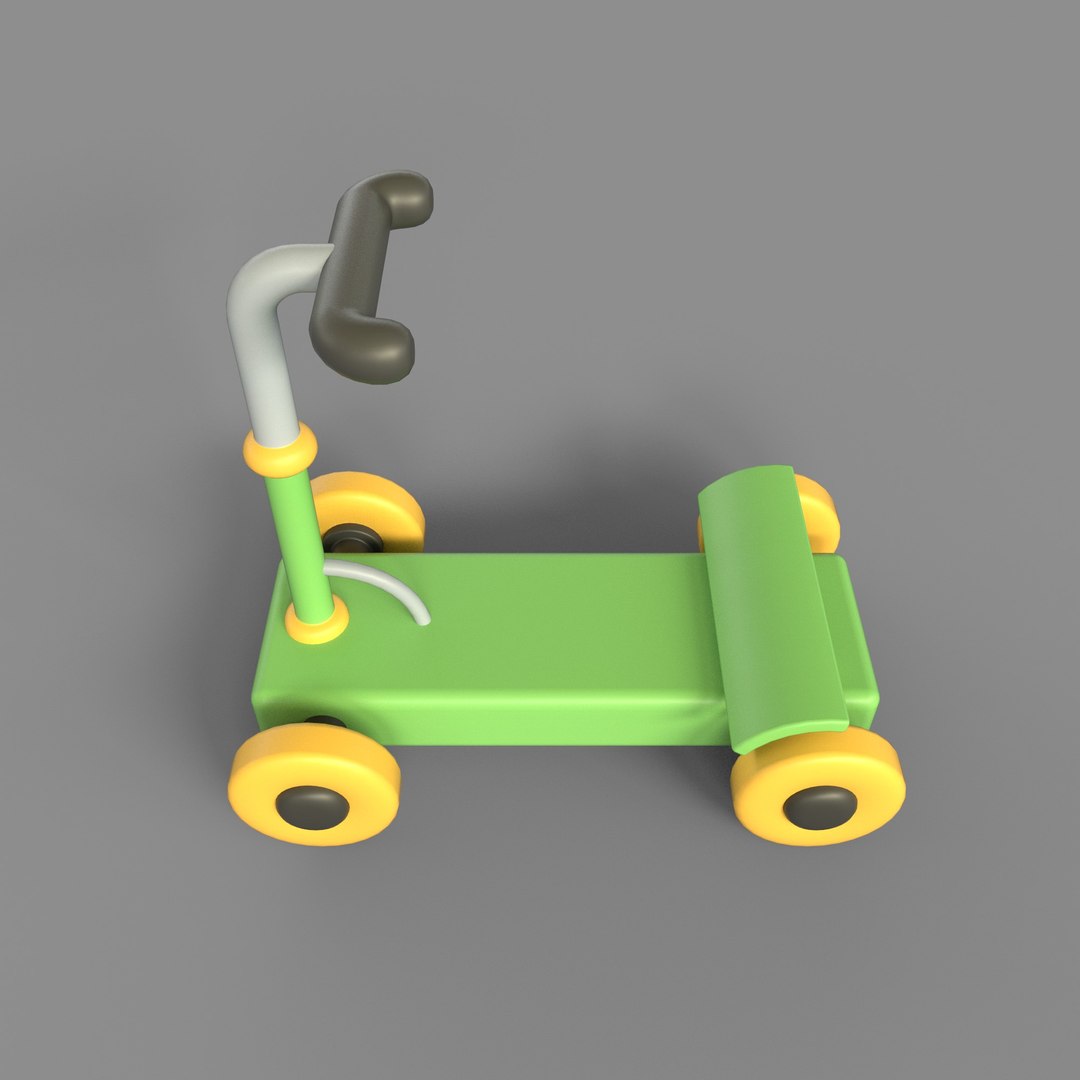 3D Cartoon Toy Scooter Model - TurboSquid 1947370
