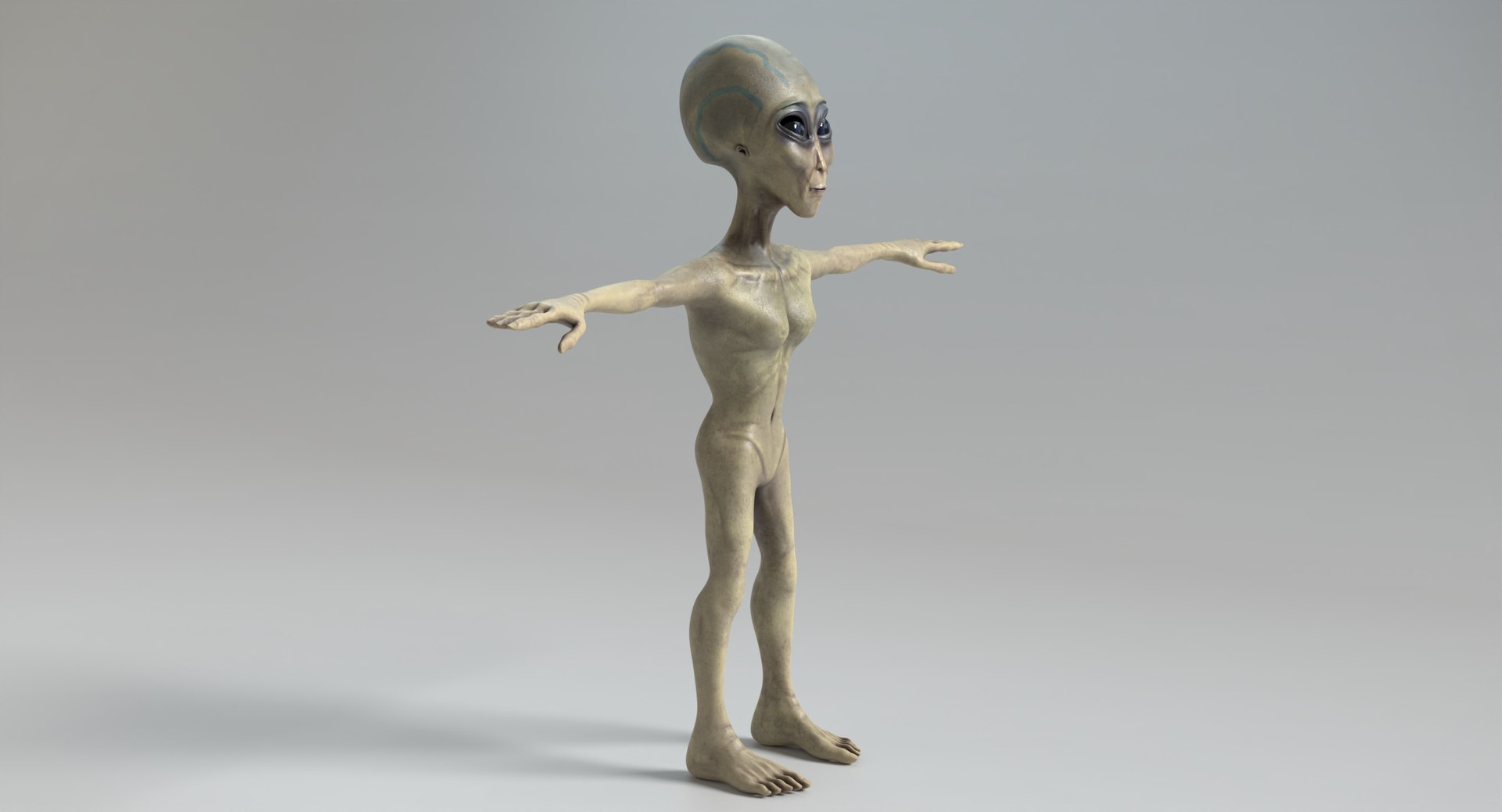 3D Female Grey Alien Animated 2 - TurboSquid 2116434