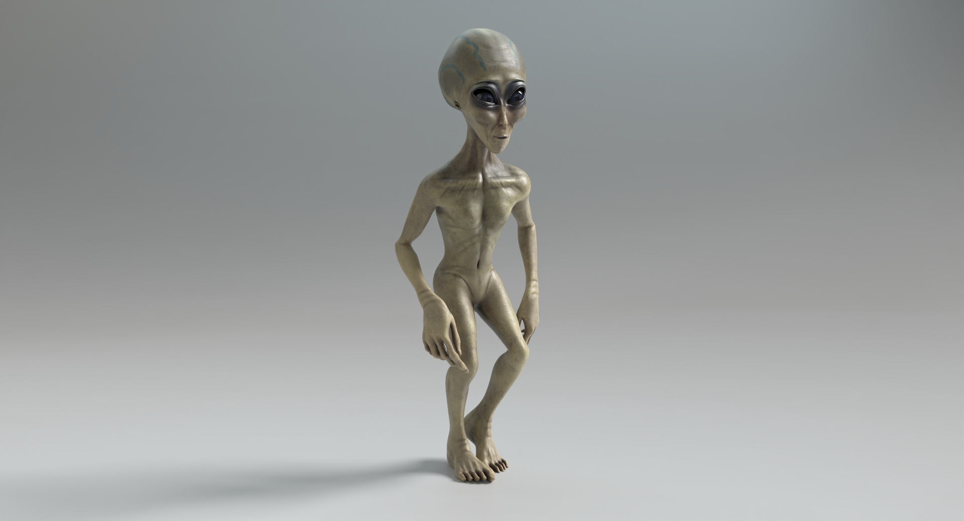 3D Female Grey Alien Animated 2 - TurboSquid 2116434