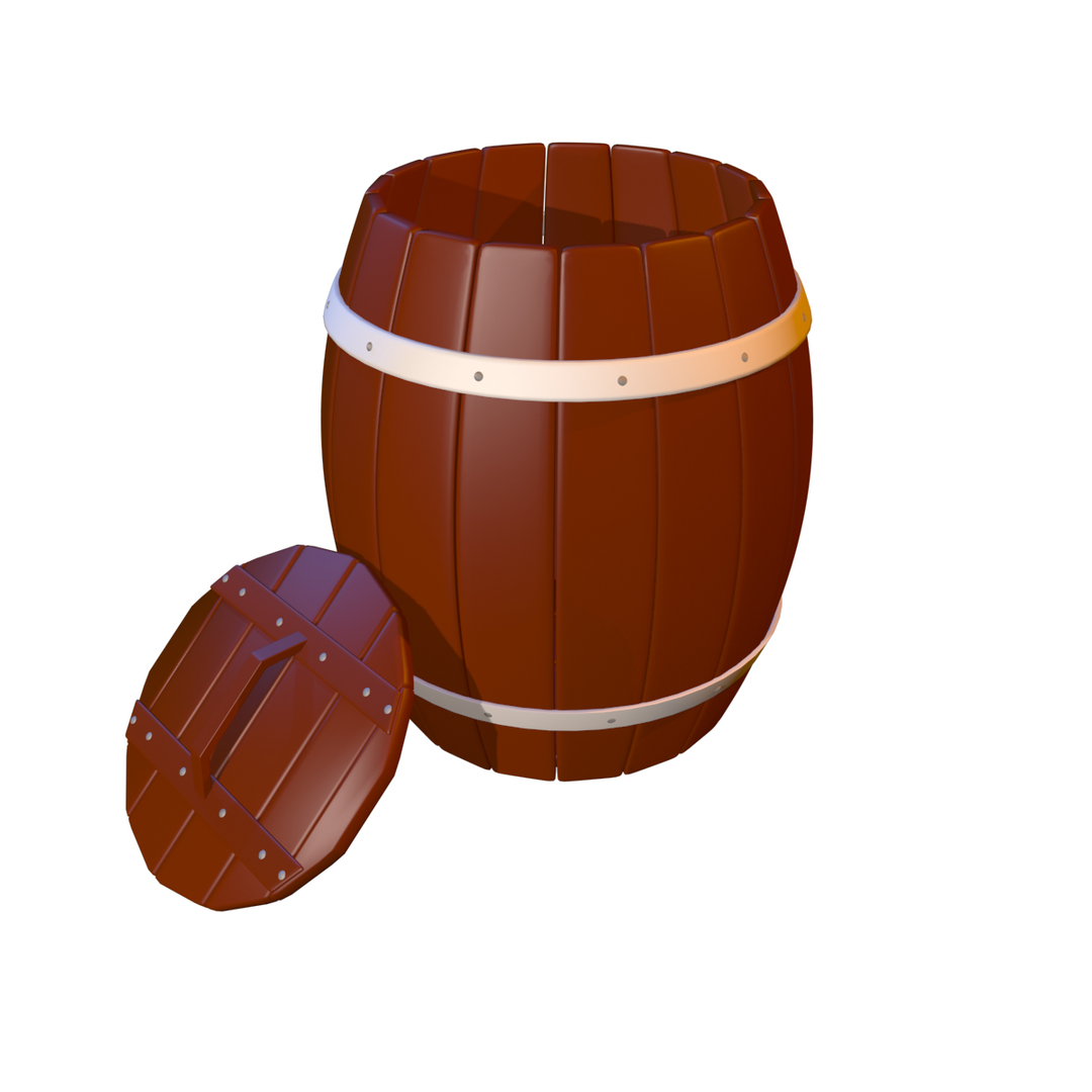 3D Cartoon Barrel - TurboSquid 1120578