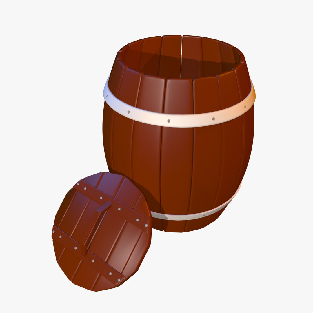 3D Cartoon Barrel - TurboSquid 1120578