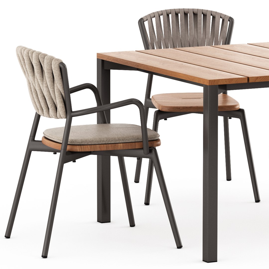 3D model PIER 023 table and PIPER 120 121 220 221 chairs - TurboSquid ...