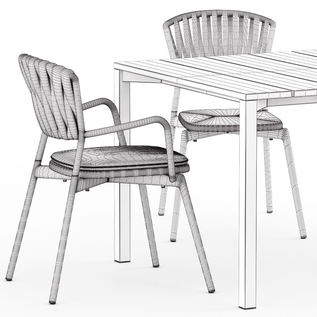 3D model PIER 023 table and PIPER 120 121 220 221 chairs - TurboSquid ...