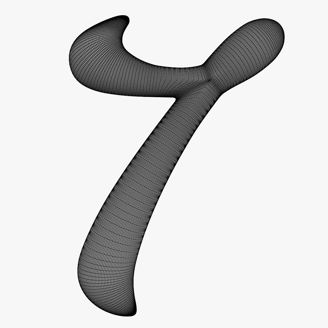 3D Calligraphic Digit 7 Number Model - TurboSquid 1389338