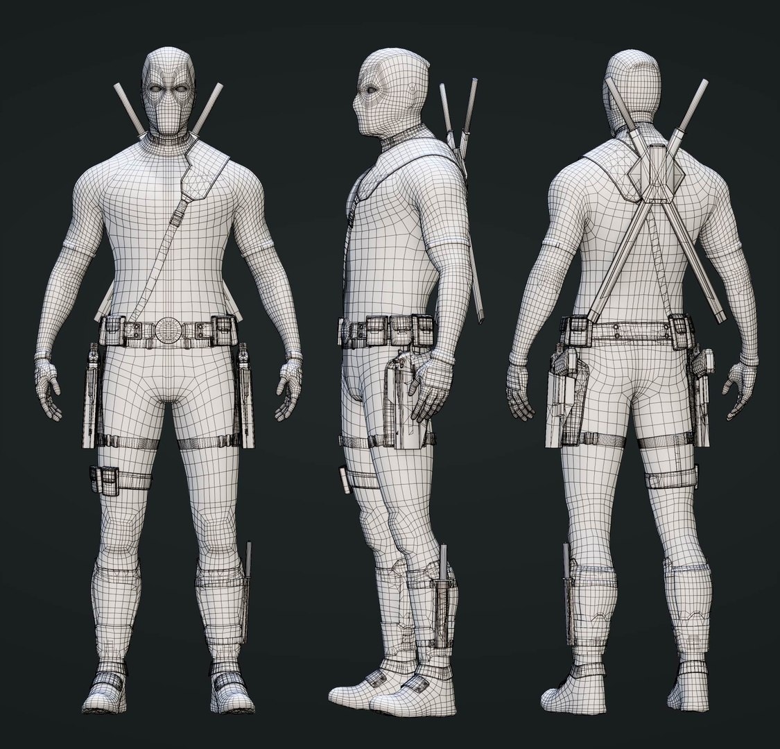 Deadpool Rigged Realtime - GameRess - Blender Eevee 3D Model ...