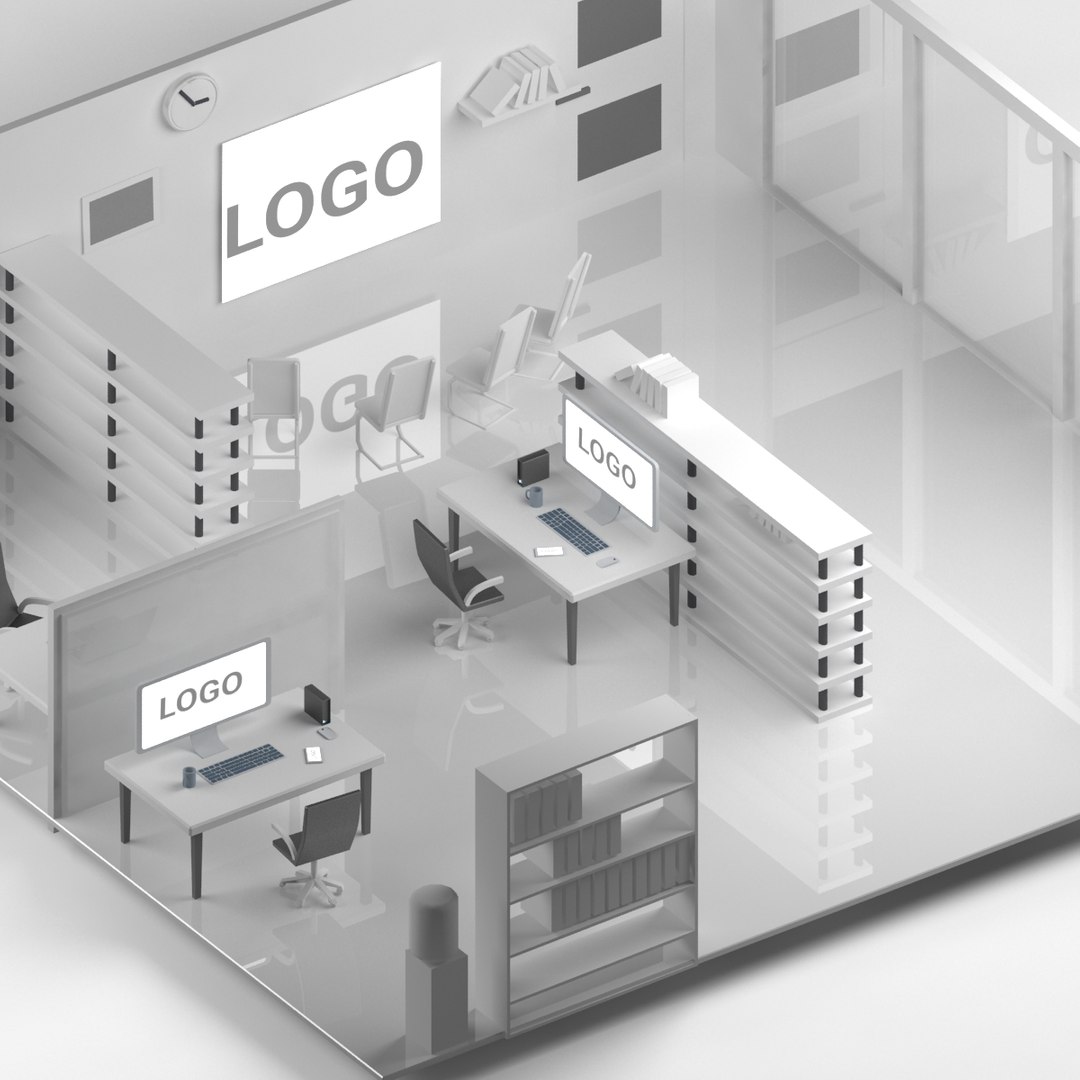 Isometric Office 3D Model - TurboSquid 1196402