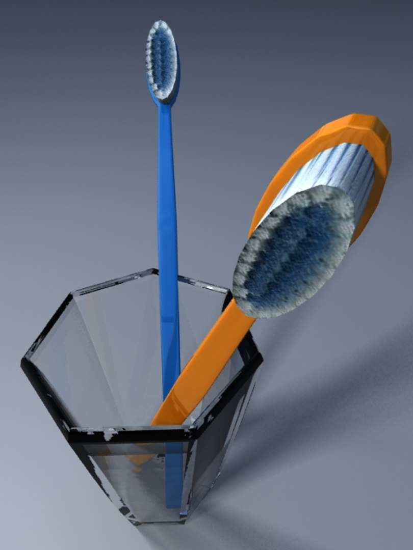 3d Glass Toothbrushes Model