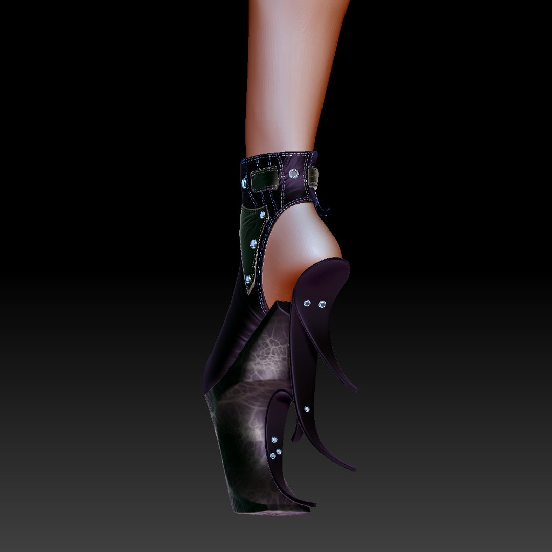 3d Model Realistic Heelless Woman Shoes