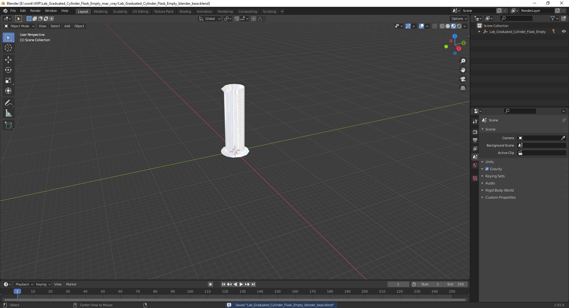 Lab Graduated Cylinder Flask Empty model - TurboSquid 2063632