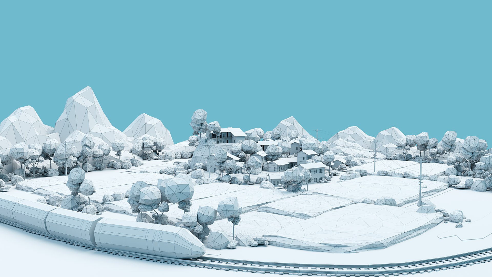 3D Rural Landscape And Low Poly Trees - TurboSquid 2266318