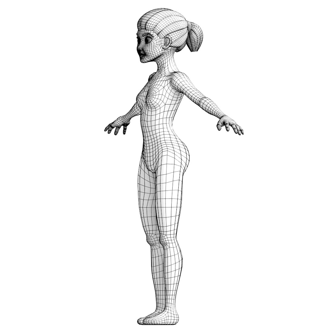 3d Model Character Lady
