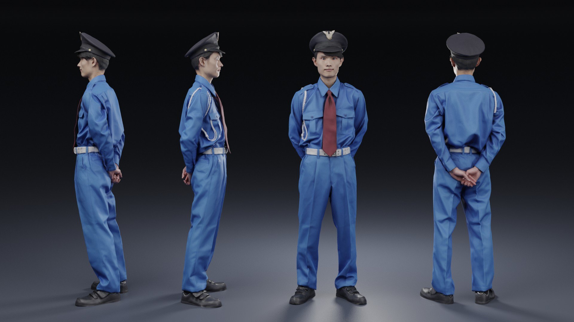 3D Posed 3D-Security Guard 156ToshiN09 - TurboSquid 1937381