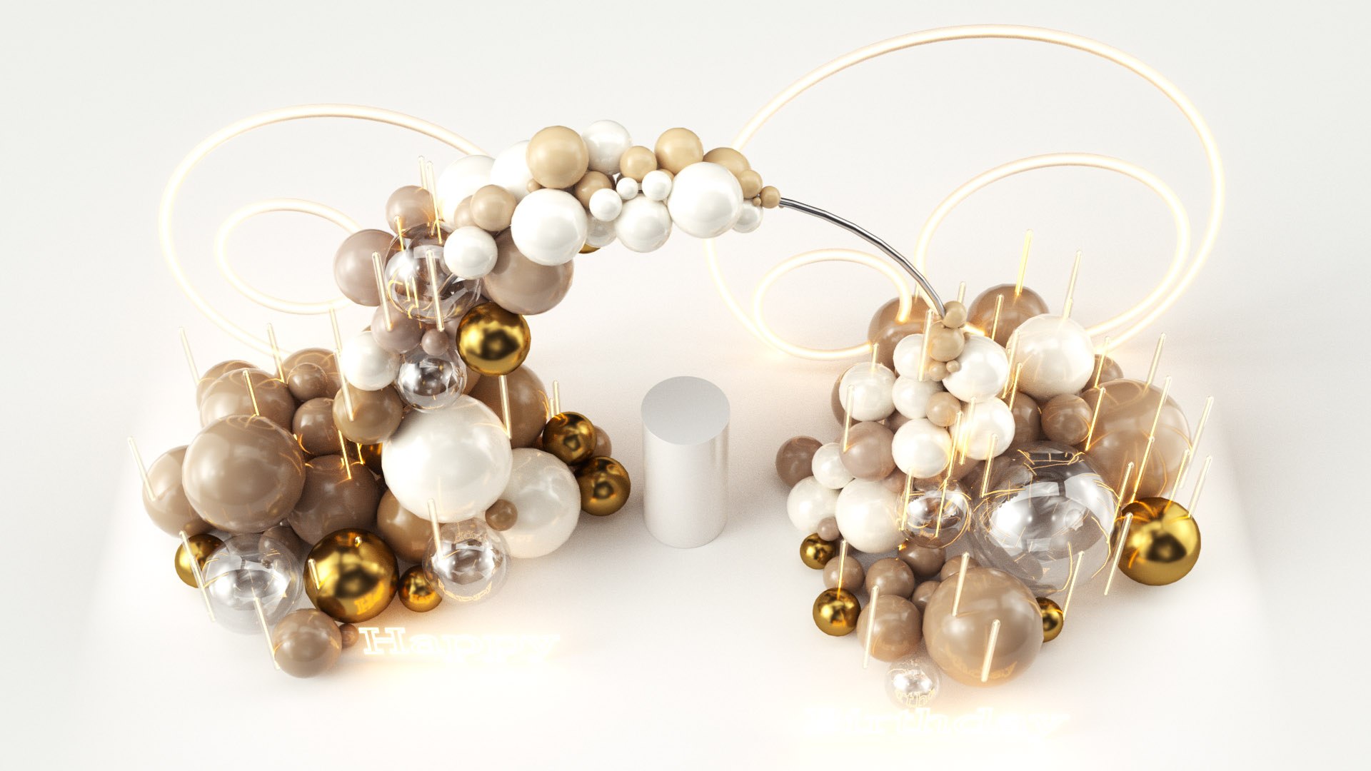 Birthday Surprise Balloon Arch 3D Model - TurboSquid 2199931