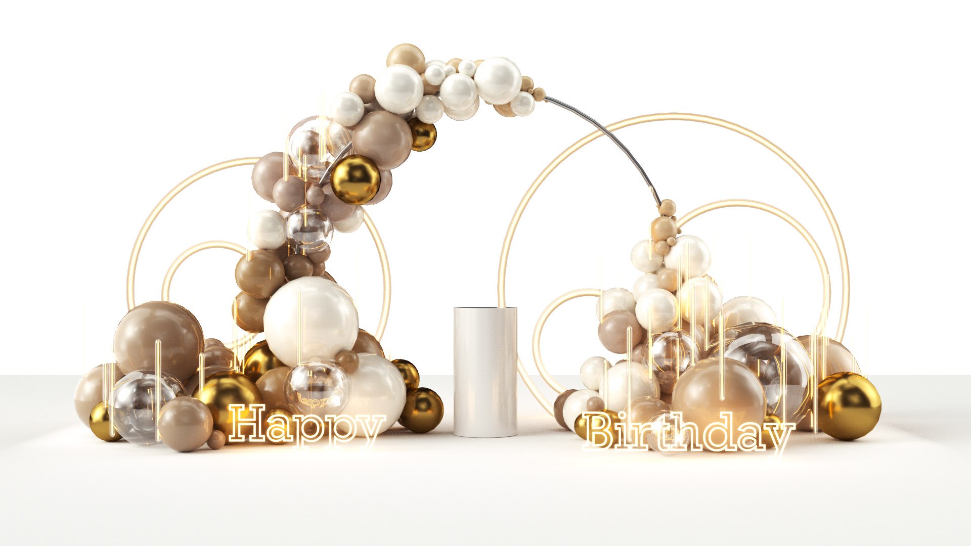 Birthday Surprise Balloon Arch 3D Model - TurboSquid 2199931