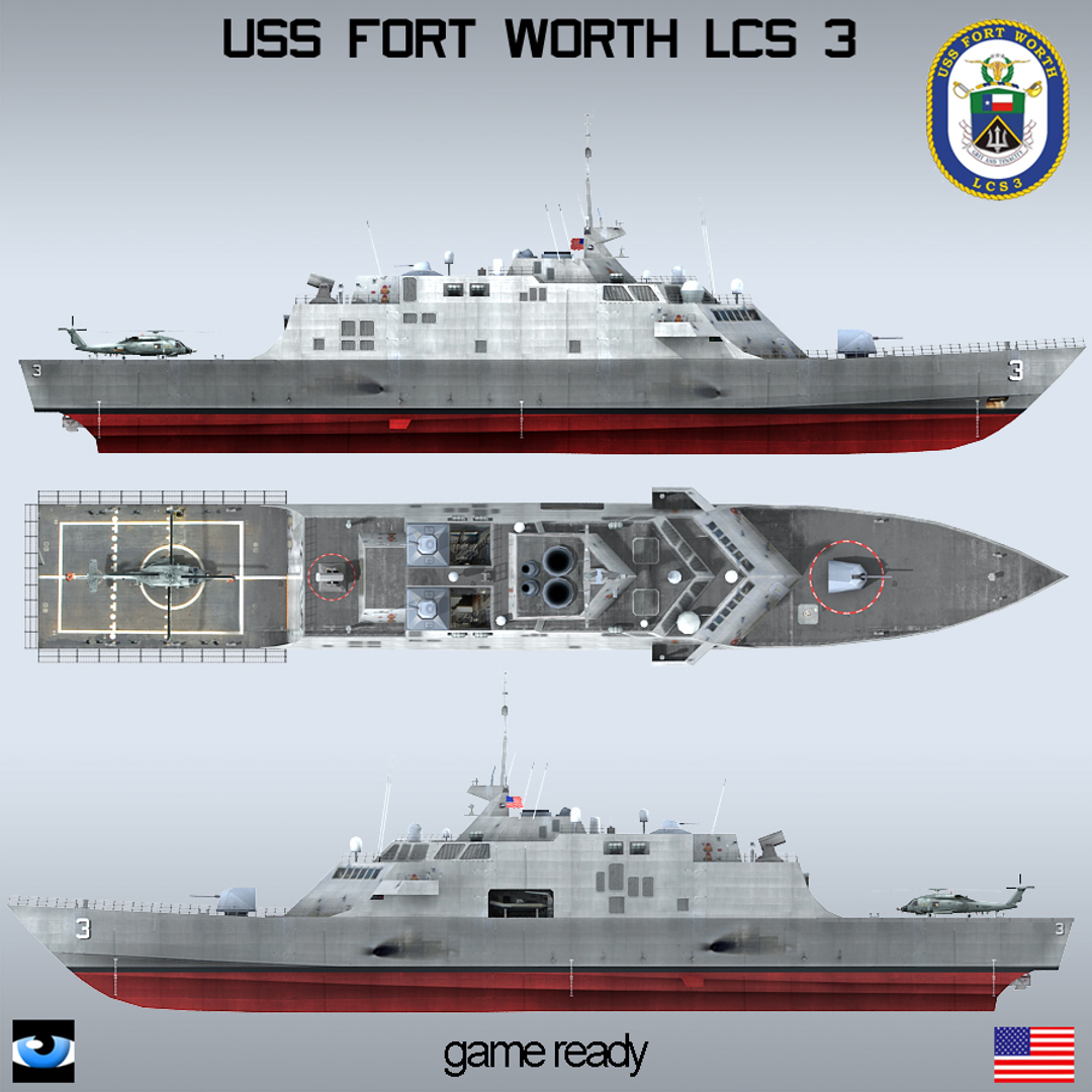 3d model uss fort worth lcs