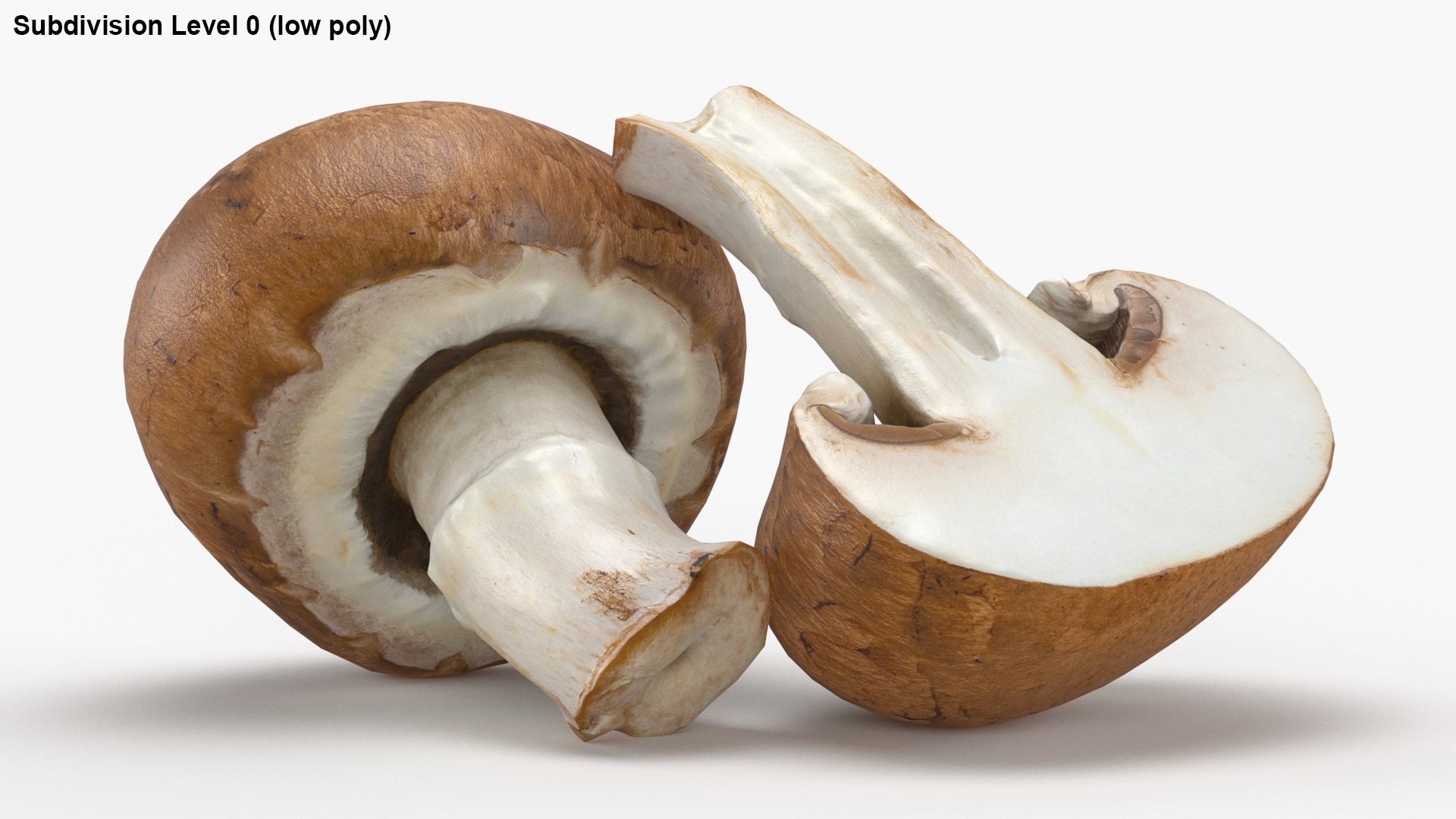Whole Swiss Brown Mushroom and Half 3D - TurboSquid 1803973