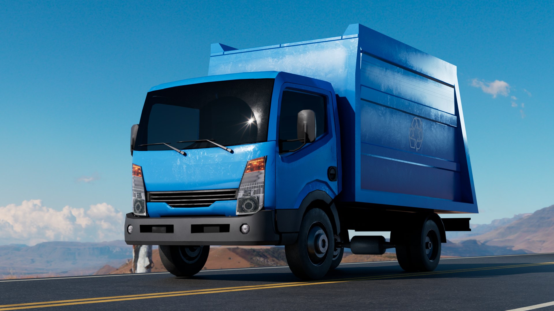 Recycle Truck Waste Car Low Poly 3D - TurboSquid 2058227