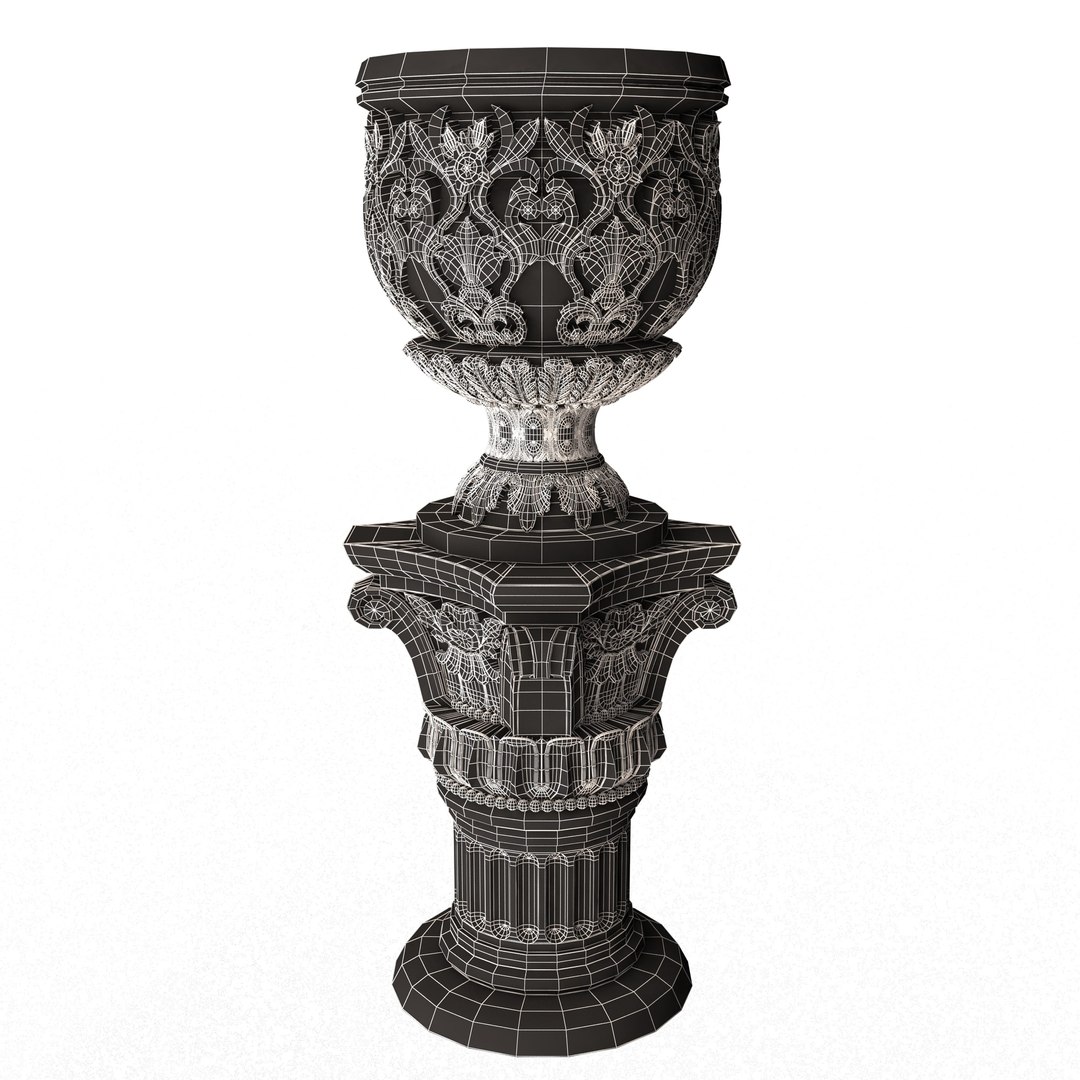 3D Flower Pot 018 White Model - TurboSquid 2199023