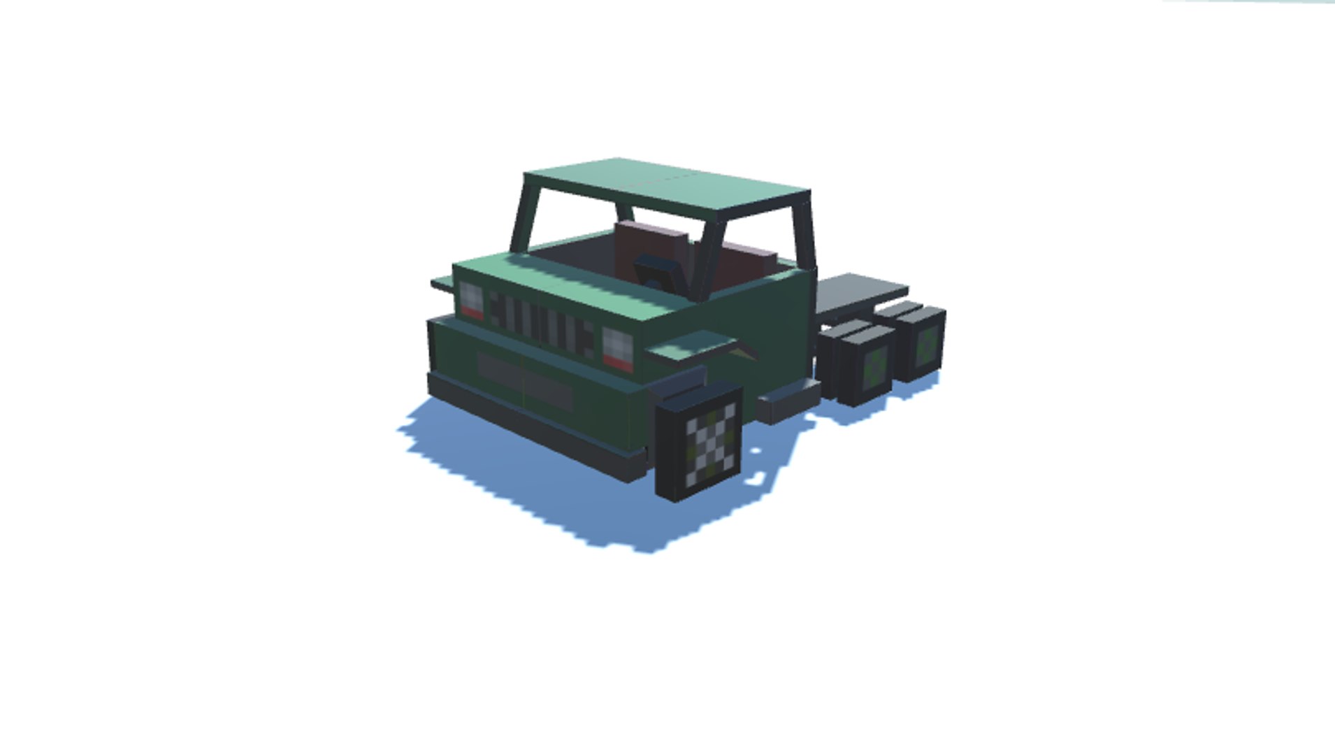 3d Fbx Simple Minecraft Style Truck