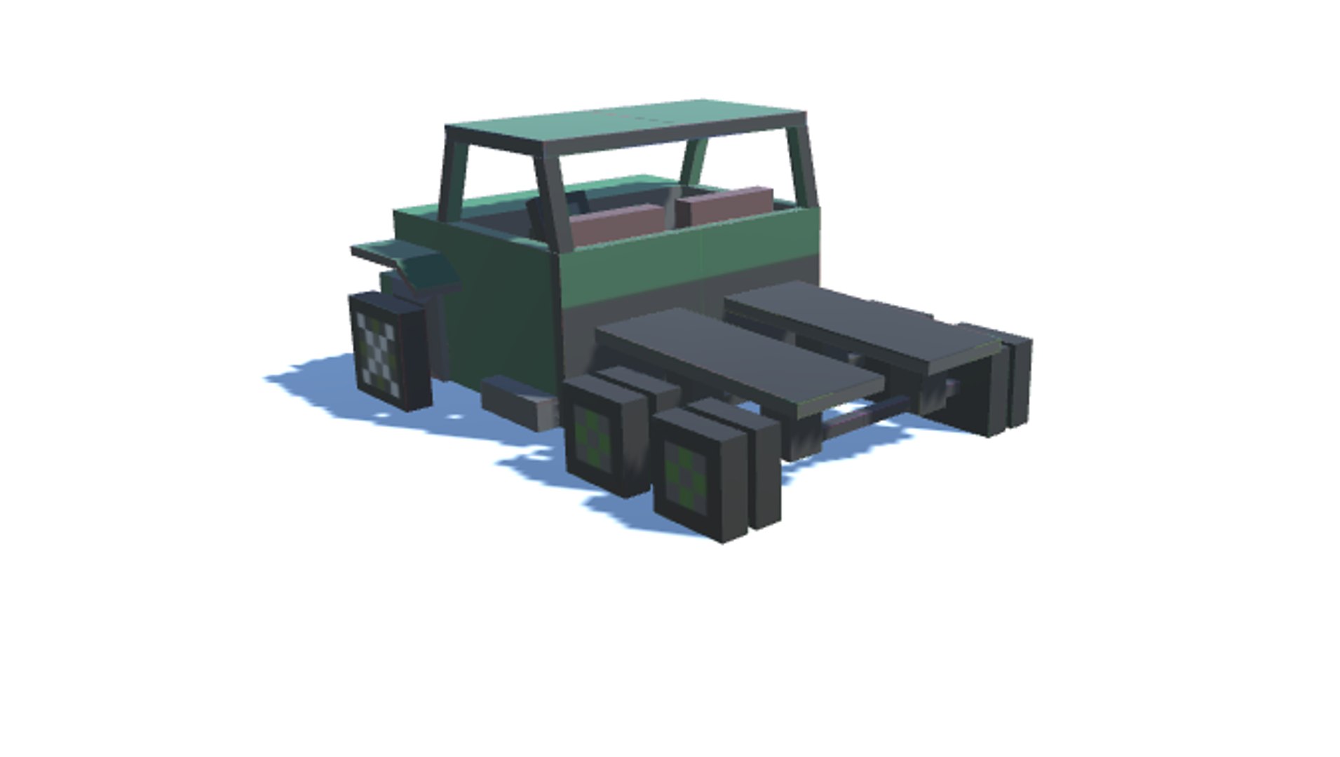 3d Fbx Simple Minecraft Style Truck