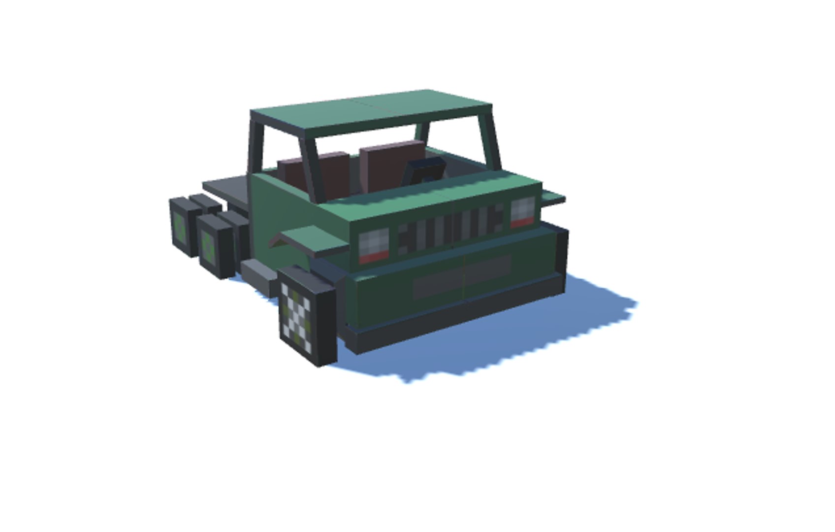 3d Fbx Simple Minecraft Style Truck