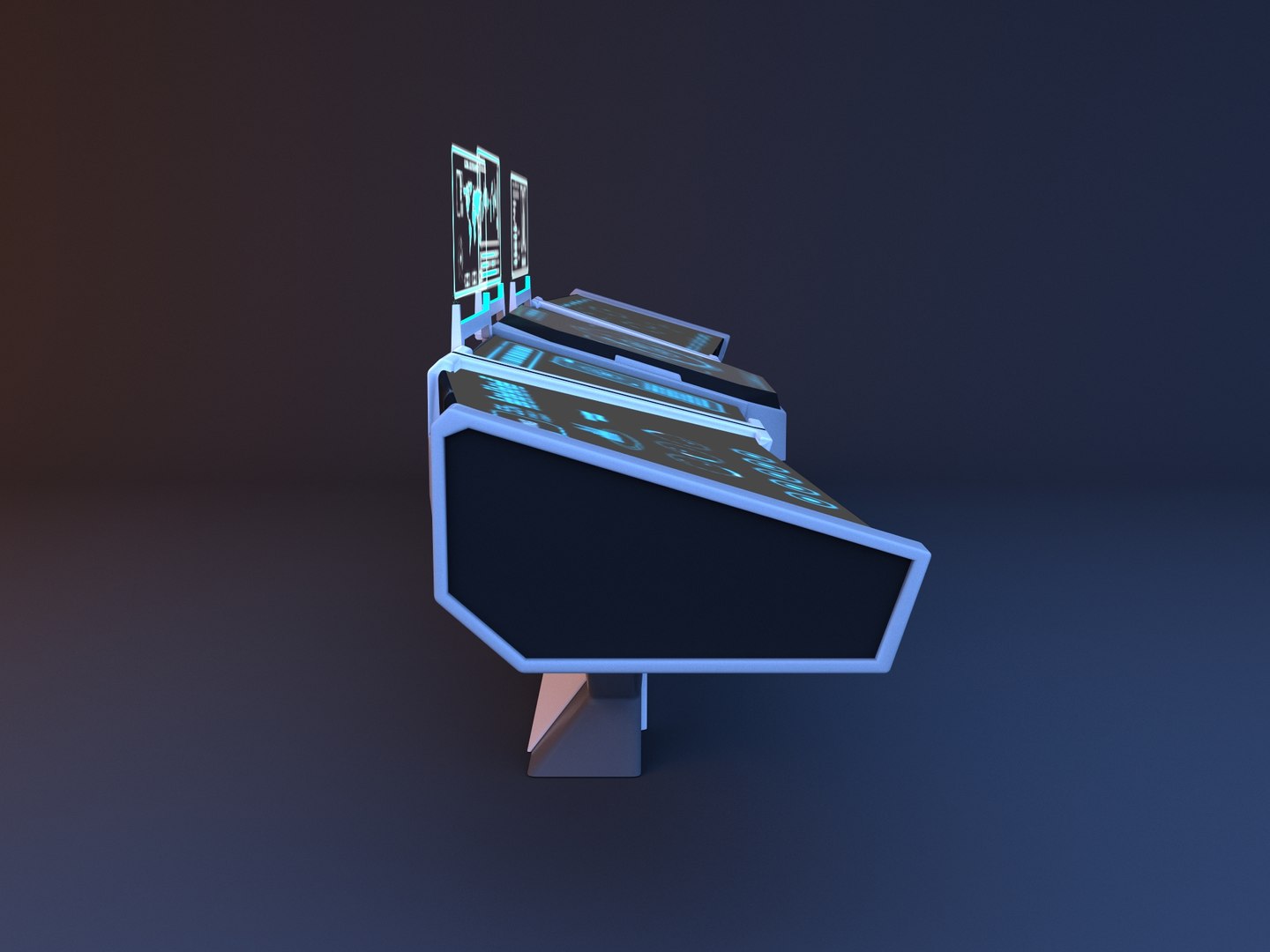 3D Sci-fi Futuristic Control Desk - Console - TurboSquid 1932672