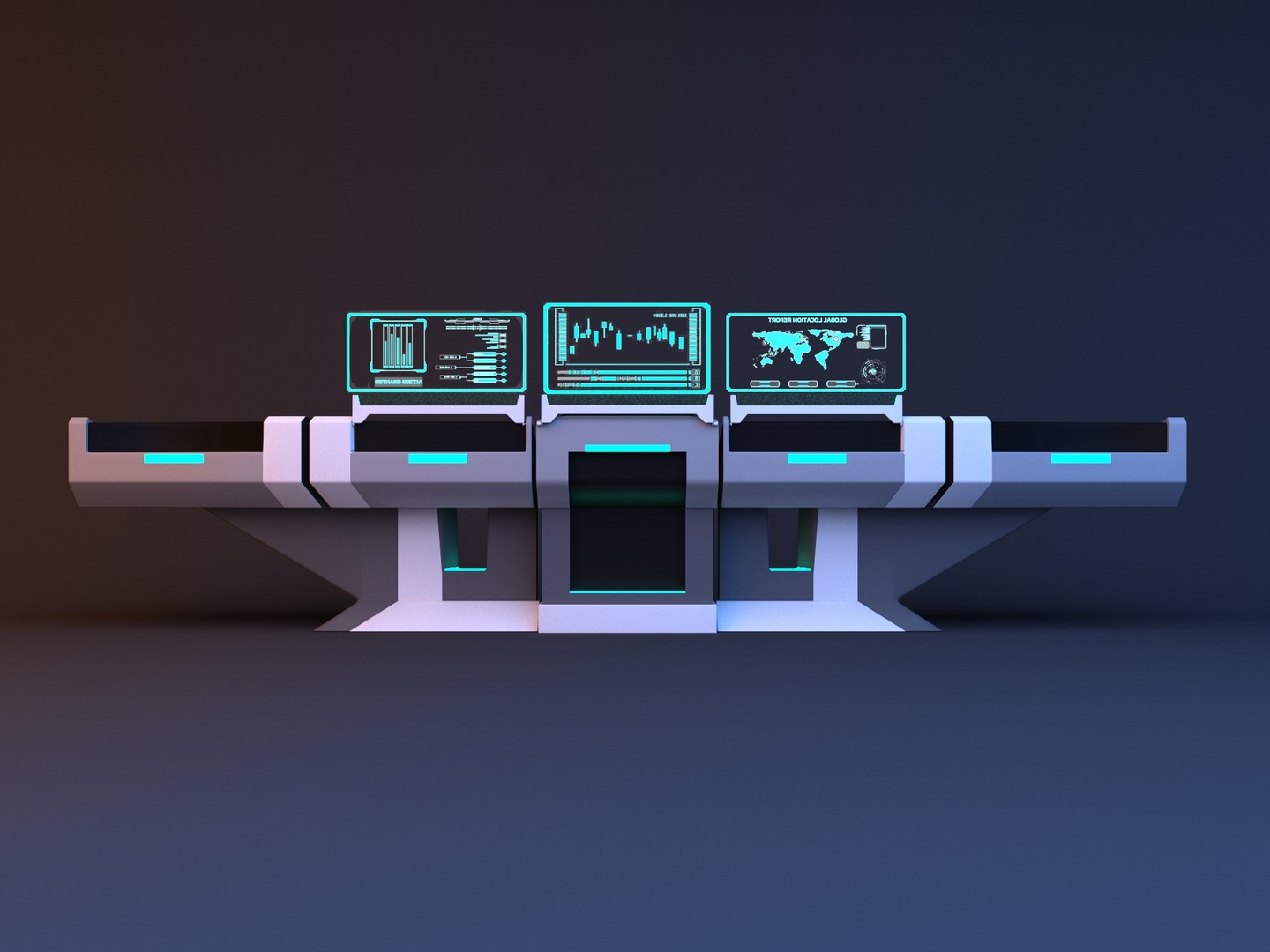 3D Sci-fi Futuristic Control Desk - Console - TurboSquid 1932672