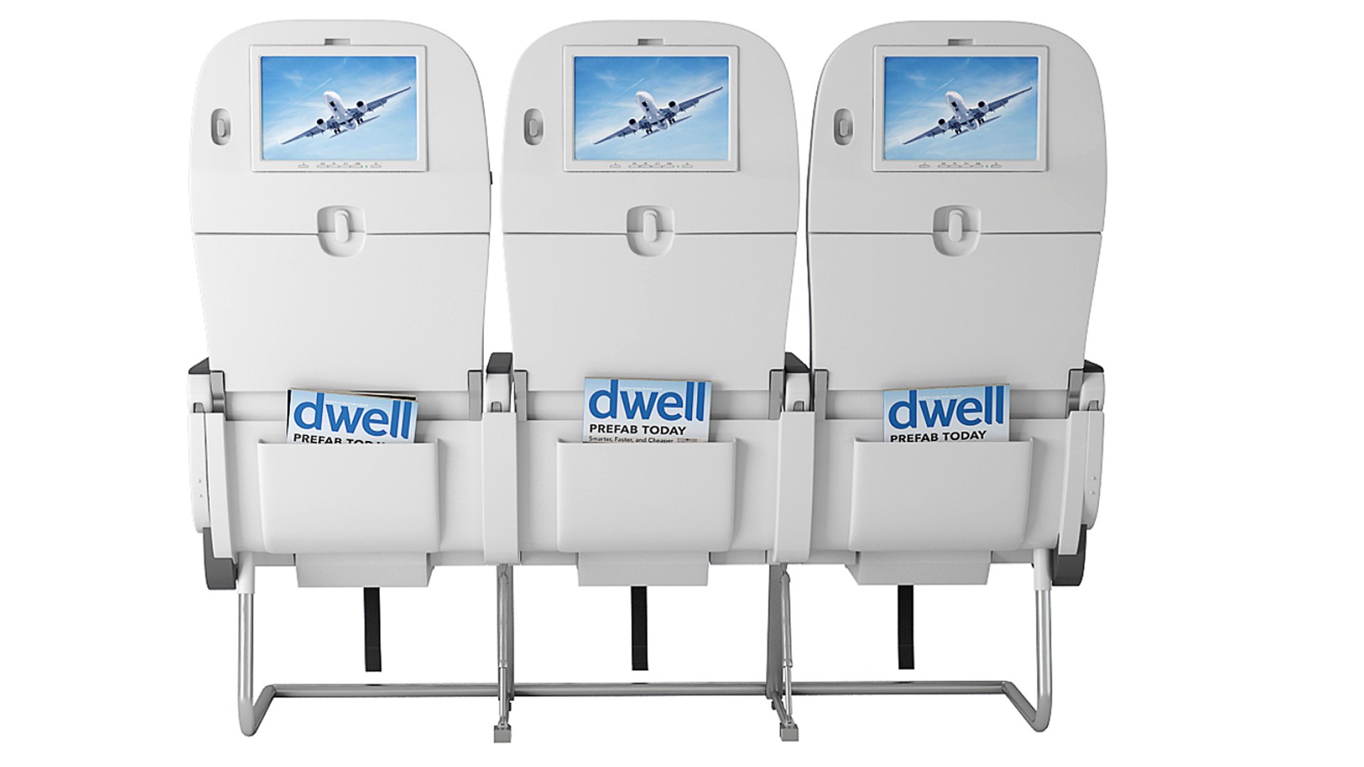 Air Chairs Economy Class 3D Model - TurboSquid 2143800