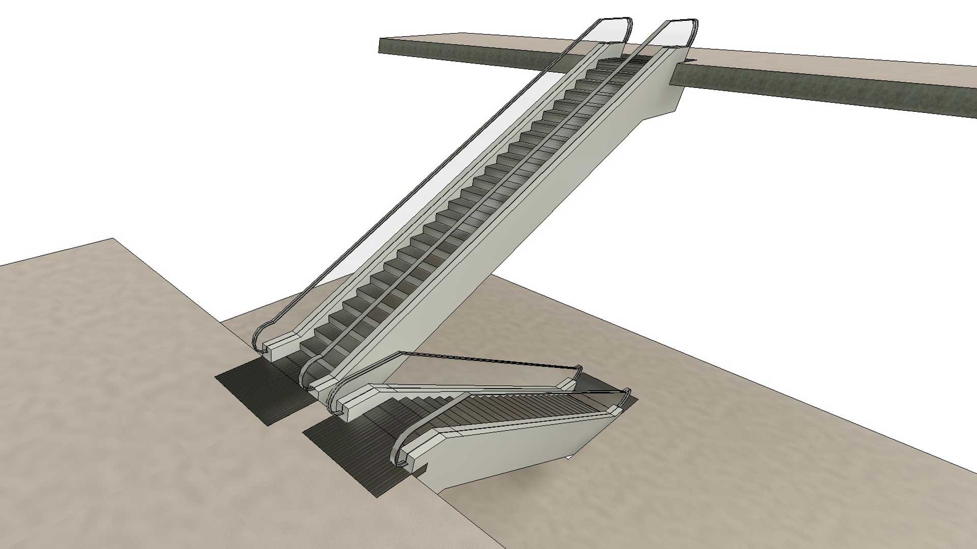 Parametric Two Level Based Escalator Revit Family 3D Model - TurboSquid ...
