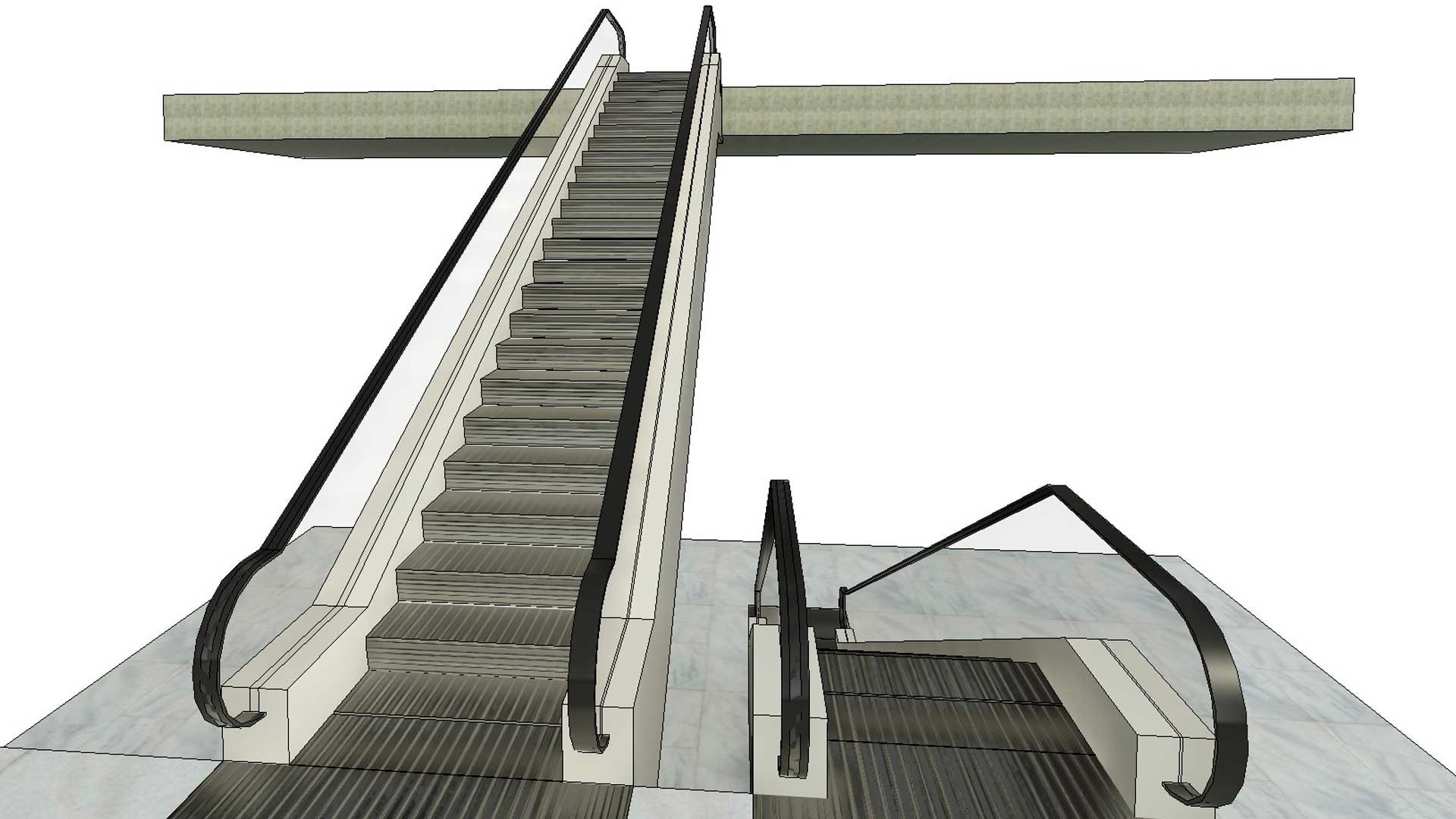 Parametric Two Level Based Escalator Revit Family 3D Model - TurboSquid ...