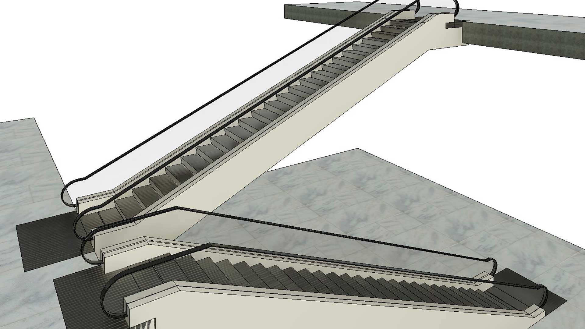Parametric Two Level Based Escalator Revit Family 3D Model - TurboSquid 2052441