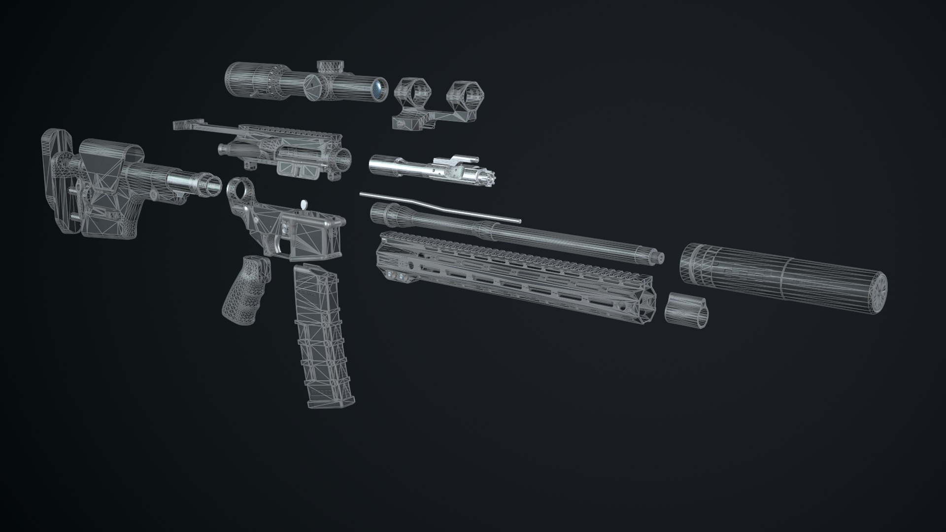 M4A1 Custom-03 Modular 3D Model - TurboSquid 1874557