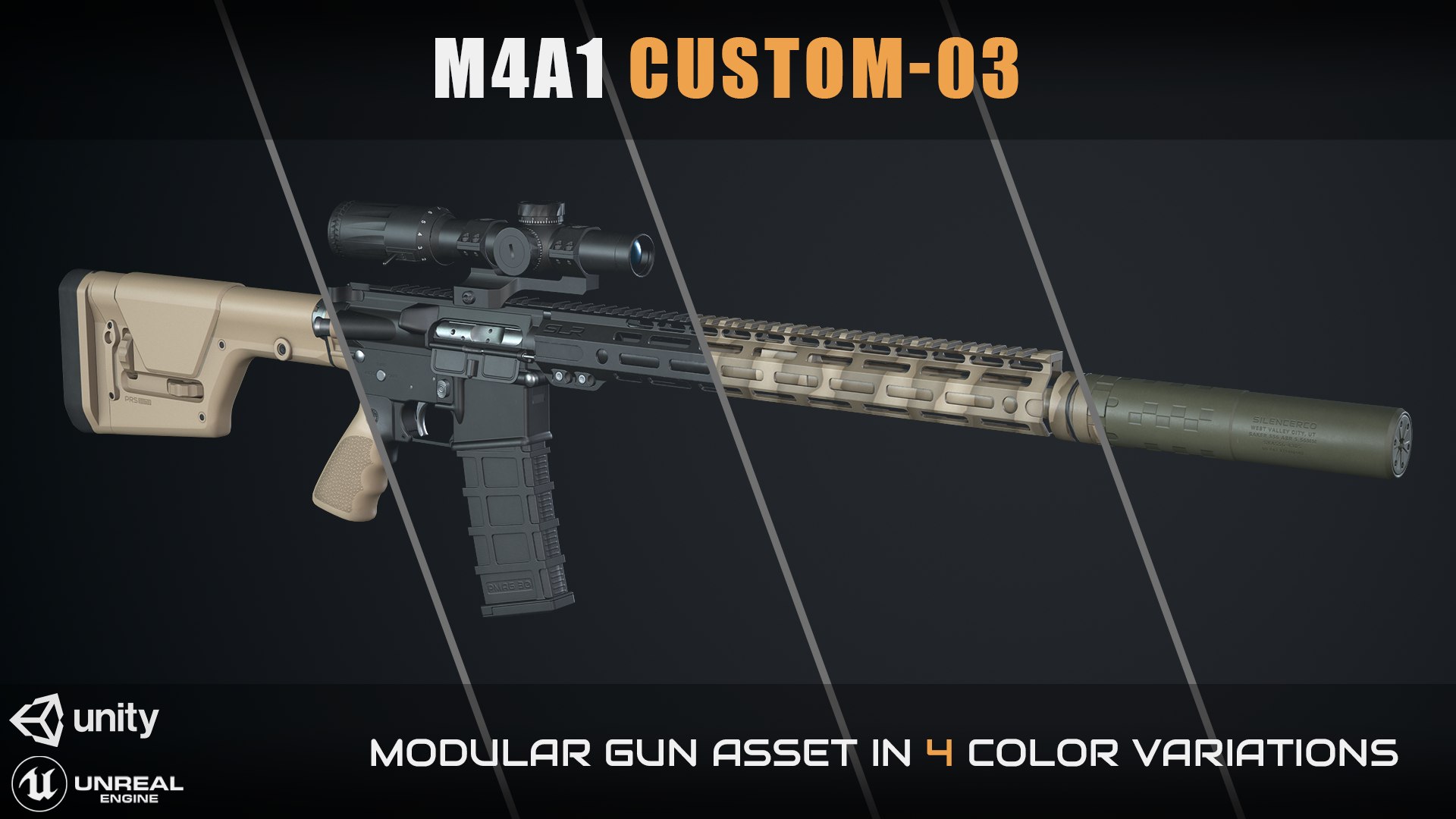 M4A1 Custom-03 Modular 3D Model - TurboSquid 1874557