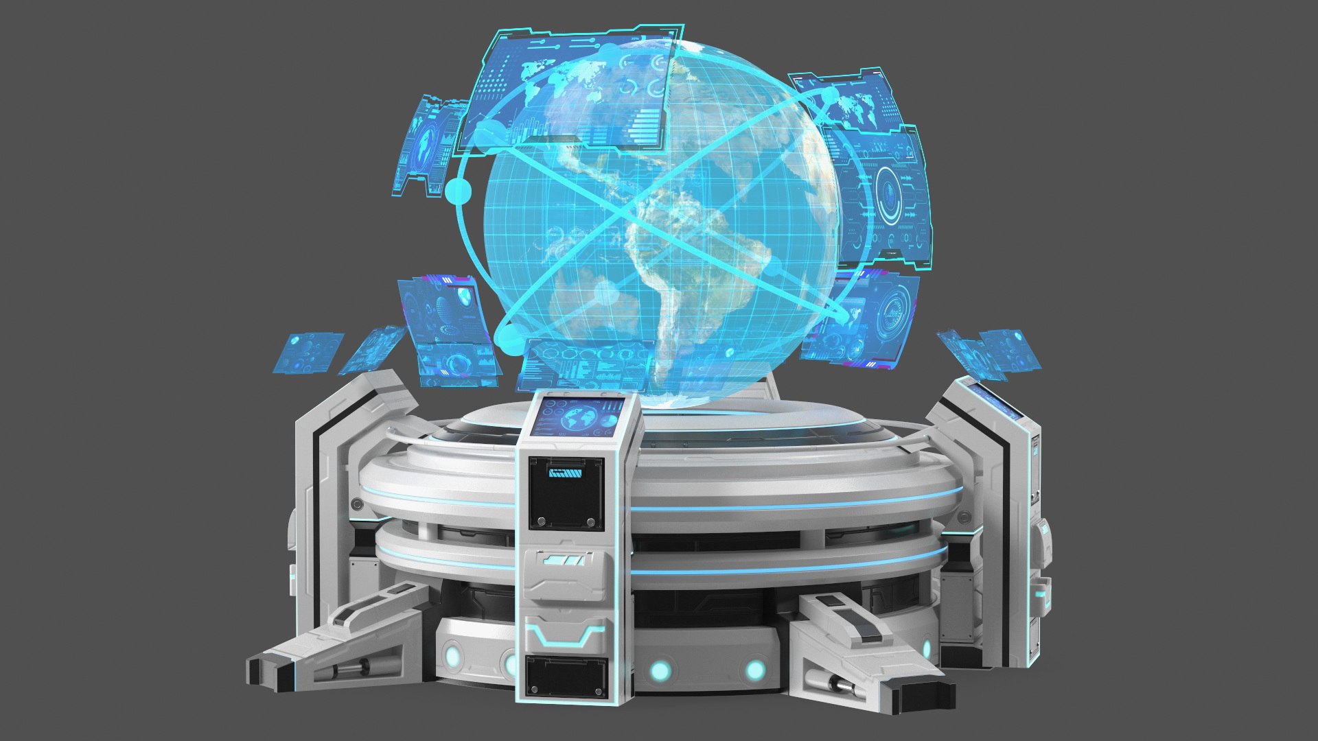 3D Futuristic Hologram Control Panel Model - TurboSquid 2276874