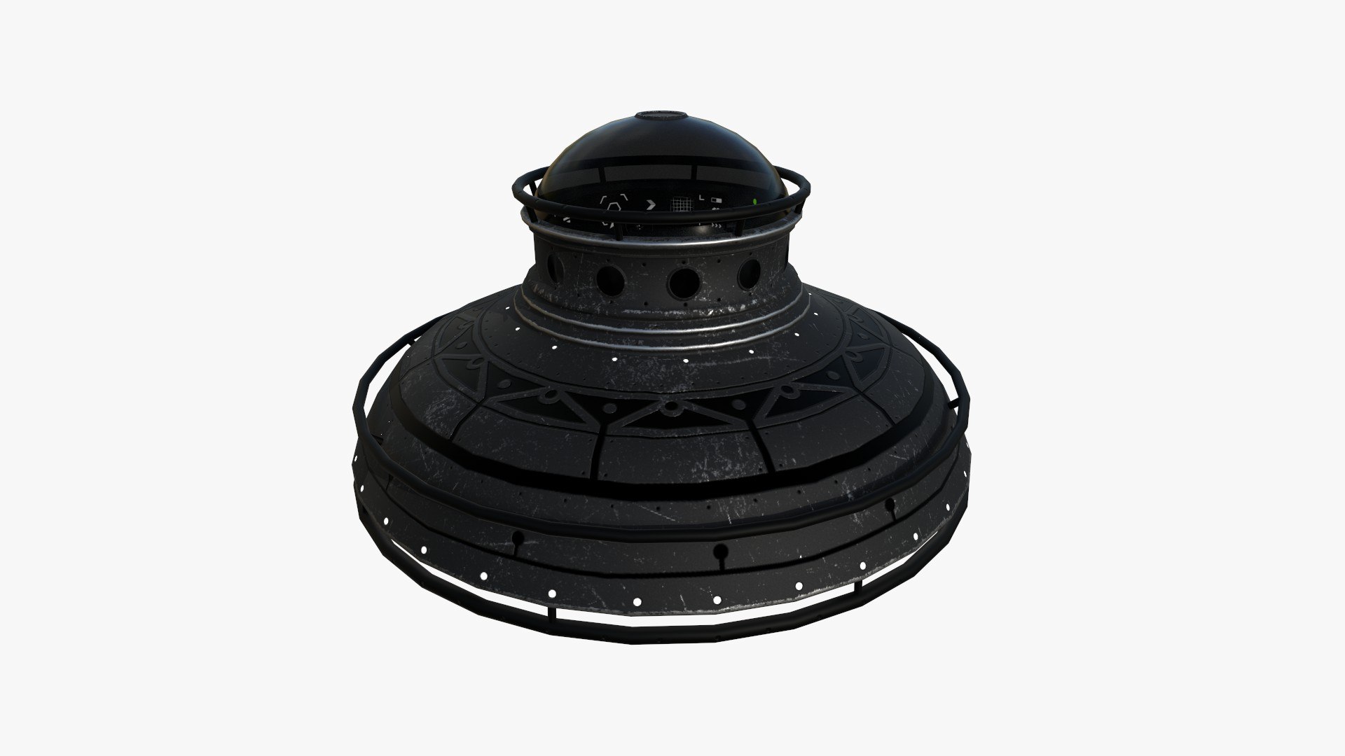 Alien Spaceship UFO F10 Full Black - Sci Fi Spacecraft Design 3D ...