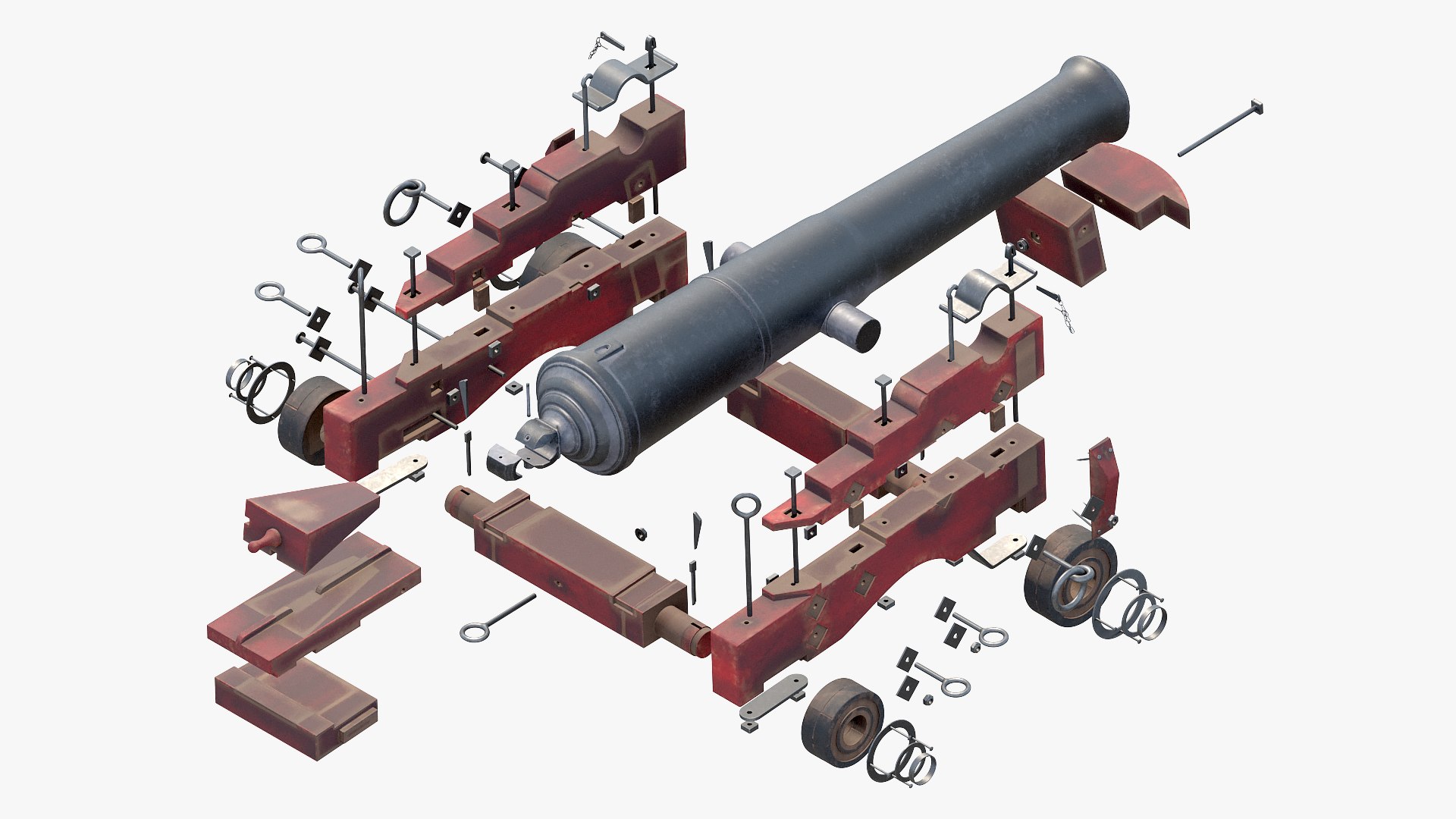 3D Model 24lb Ship Cannon - TurboSquid 1783373