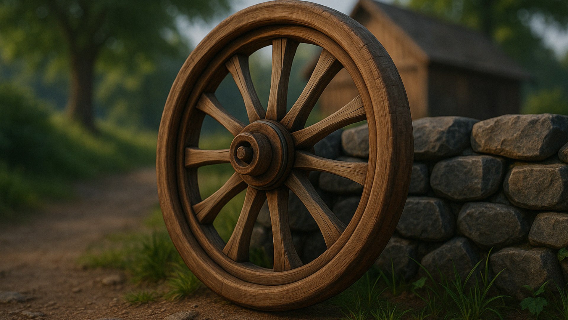 Stylized Game Ready Wagon Wheel - 3K Triangles - Low Poly - FBX OBJ ...