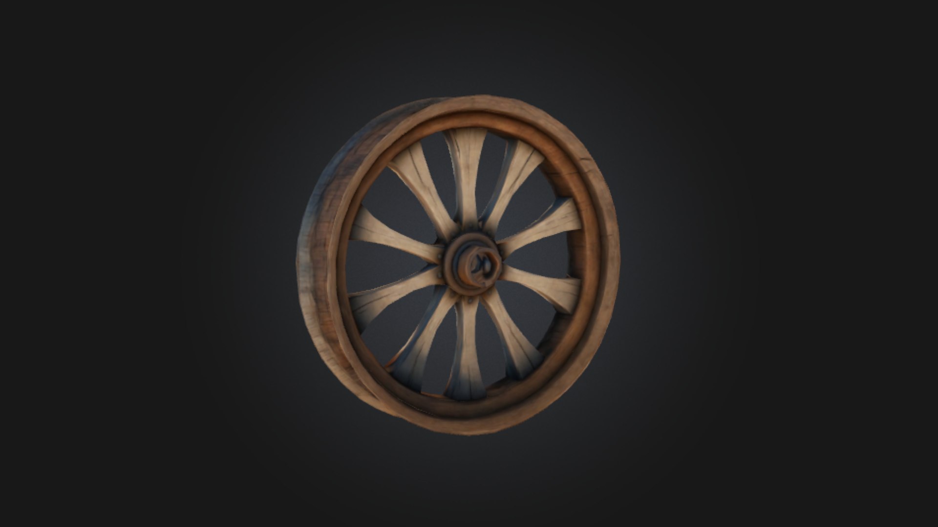 Stylized Game Ready Wagon Wheel - 3K Triangles - Low Poly - FBX OBJ ...